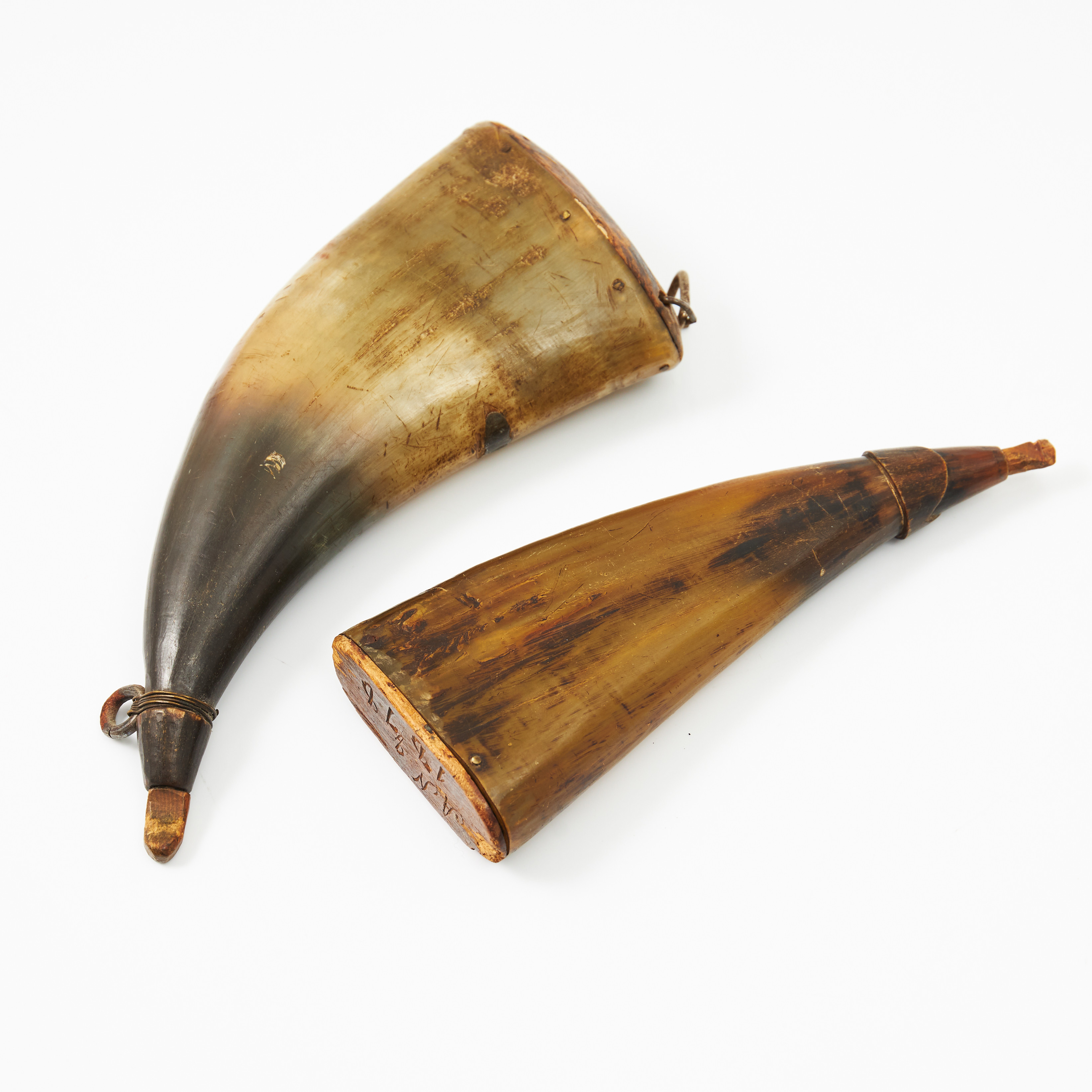 Images for 2565652. POWDER HORN, 2 pcs., 18th century, pressed cow horn ...
