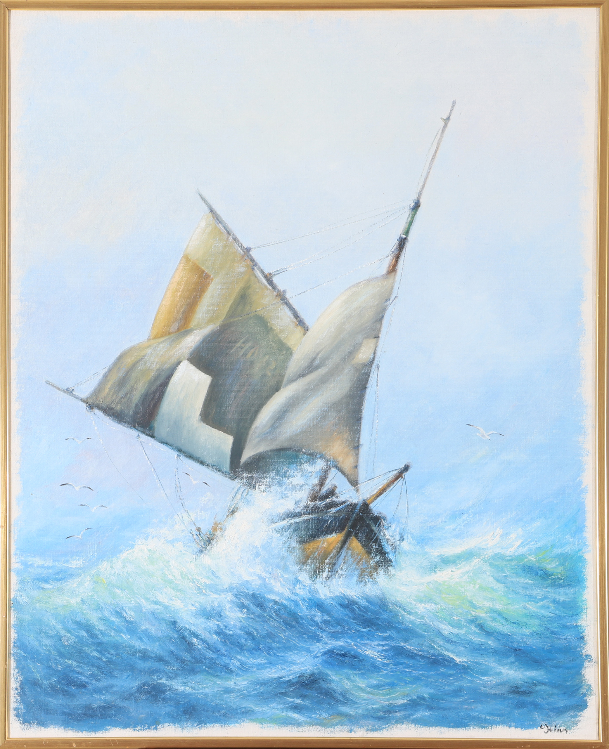 Images for 2567706. CARL JULIUS. Boat in a stormy sea, oil on canvas ...