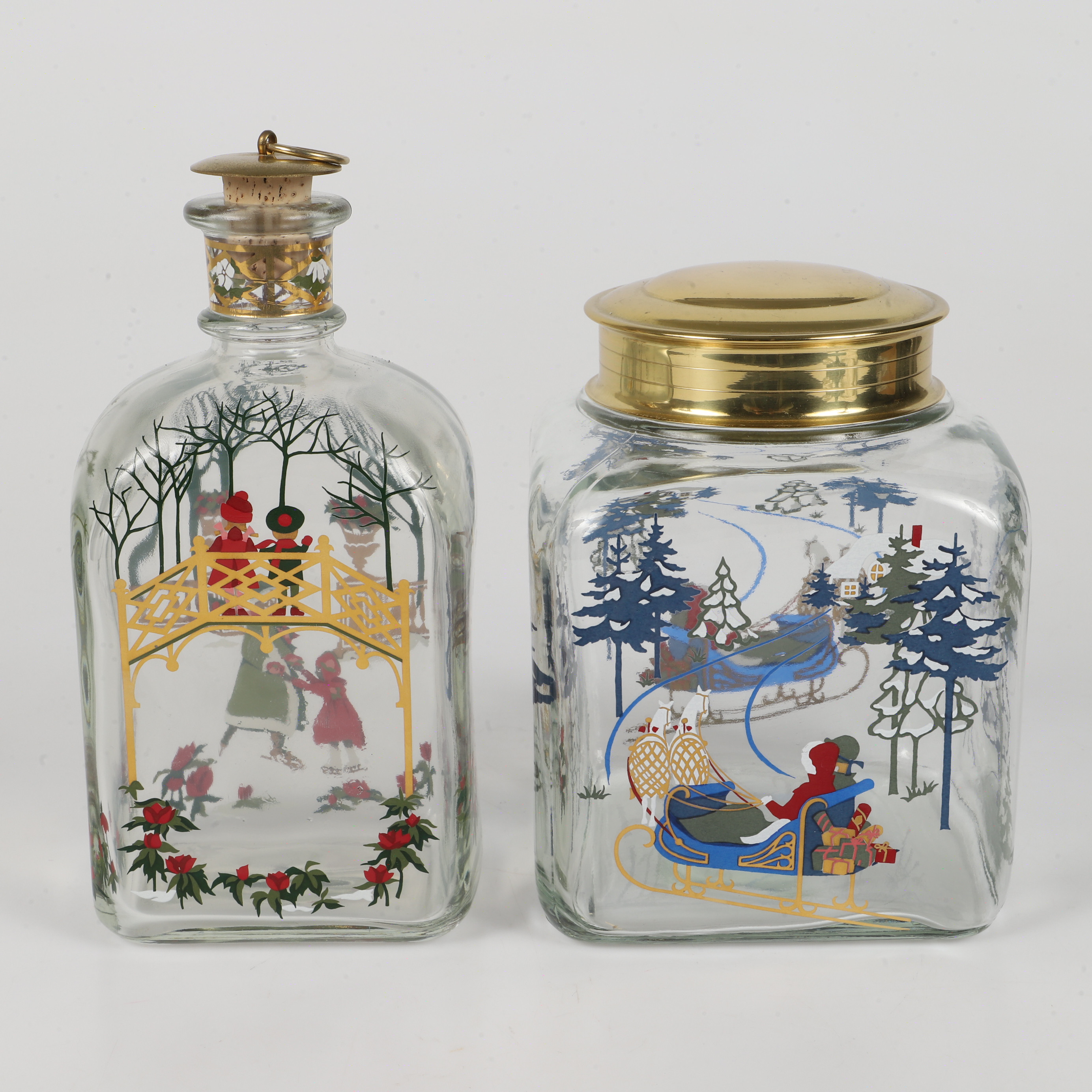 Images for 2567750. JAR AND CARAFE, painted glass/brass, Holmegaard ...