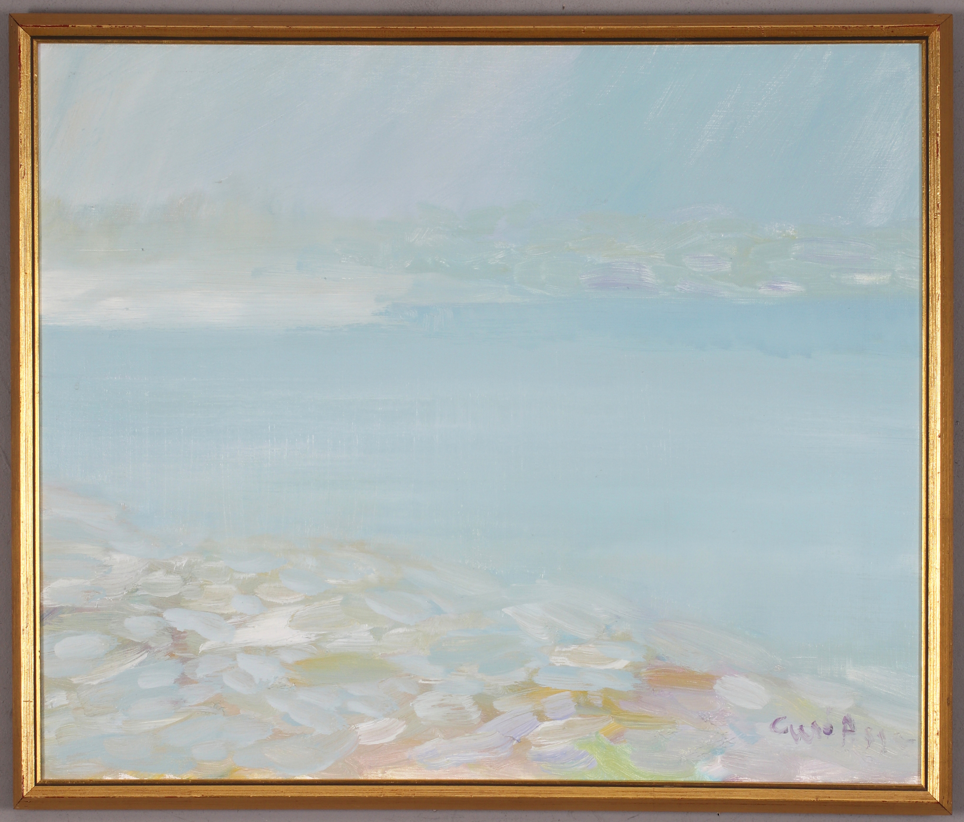 CURT AGGE. "Disig morgon Gimåfors", olja på duk, signerad. Konst ...