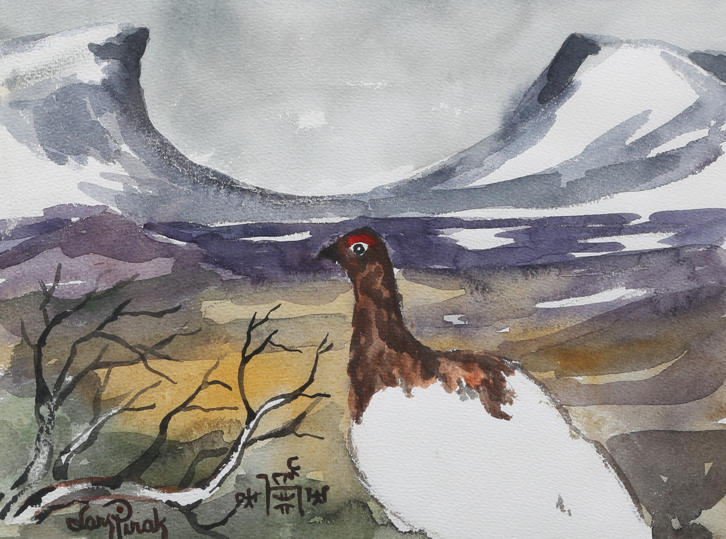 LARS PIRAK. akvarell, signerad. Konst - Måleri - Auctionet