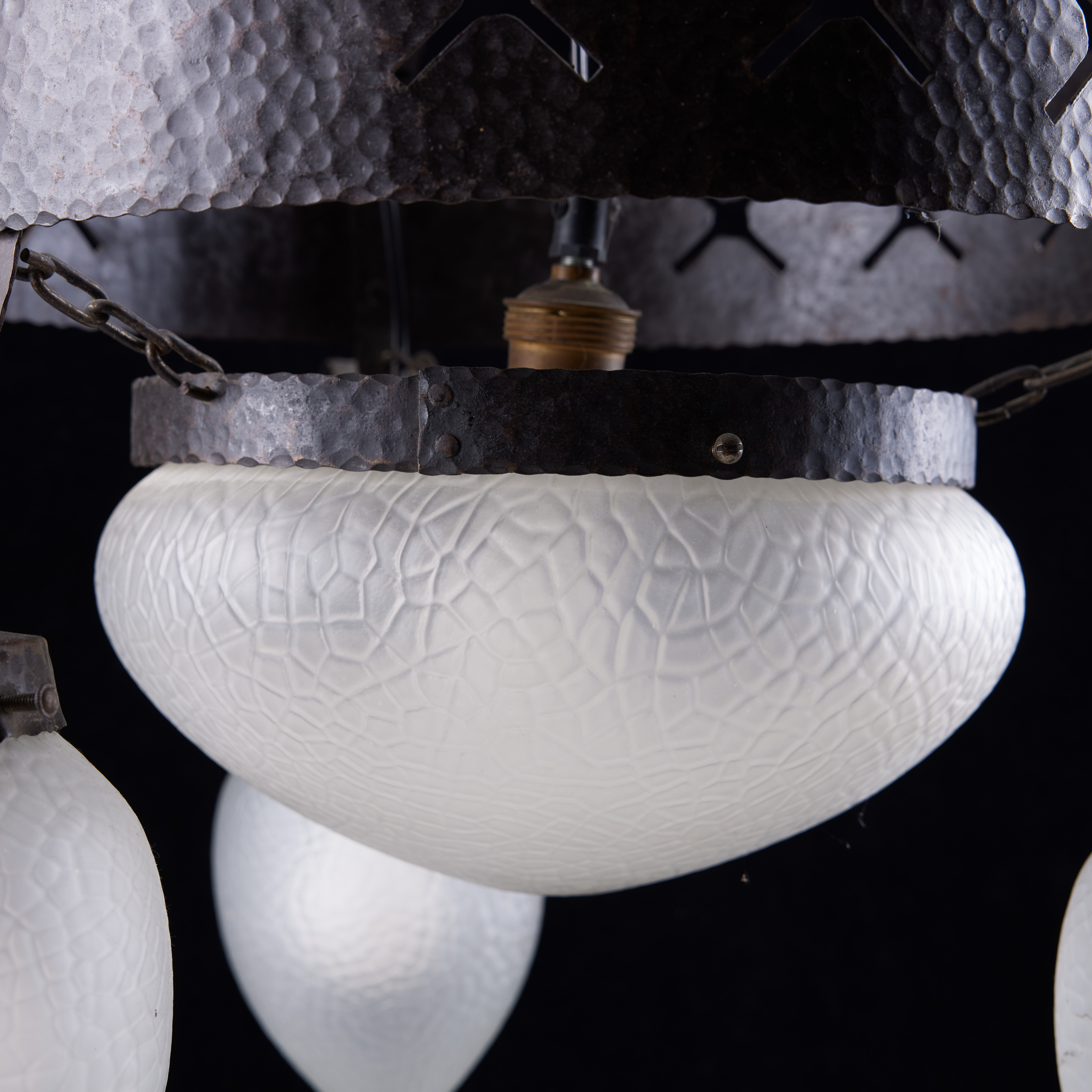 Images for 2573460. CEILING LAMP, hammered cast iron, 3 light arms with ...