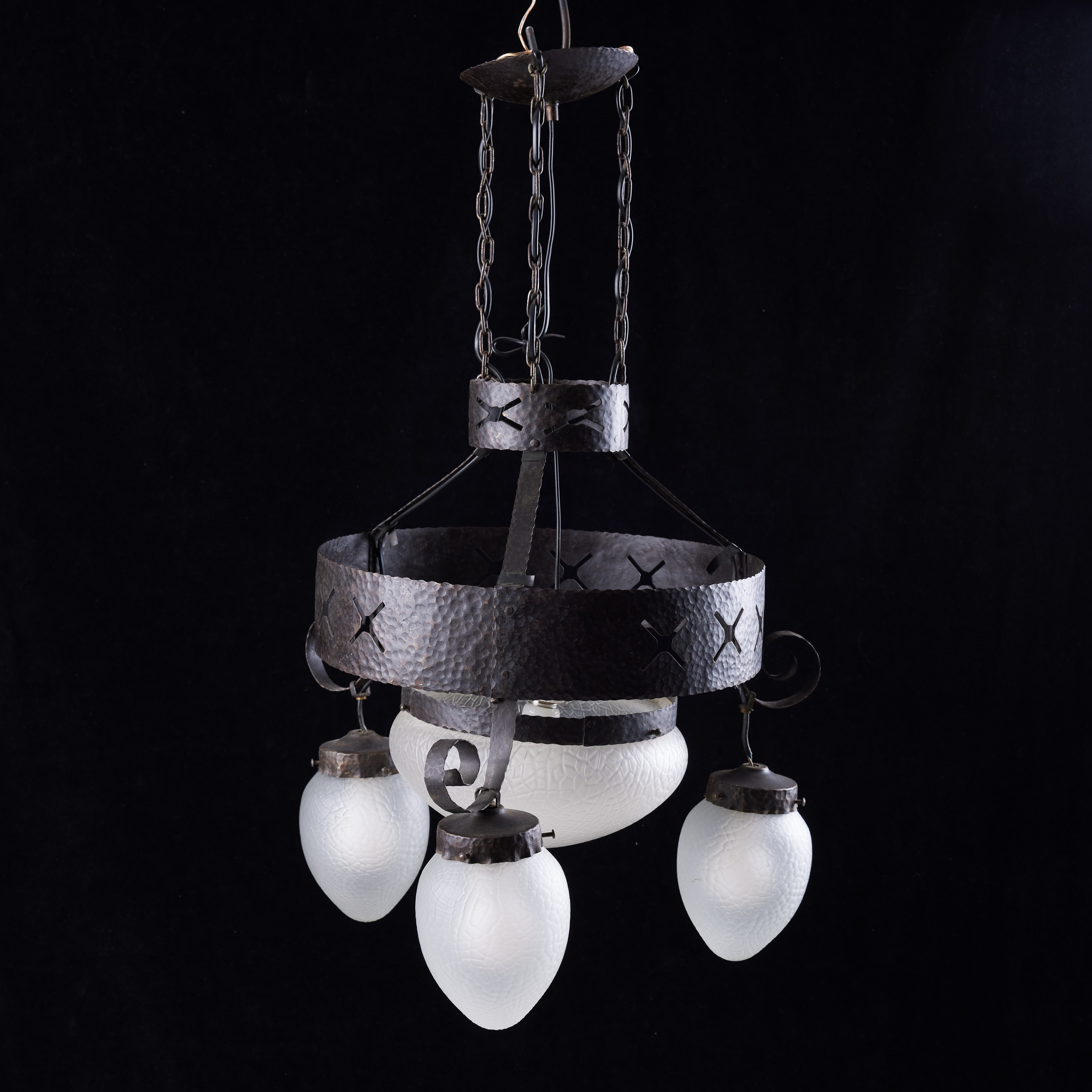 Images for 2573460. CEILING LAMP, hammered cast iron, 3 light arms with ...