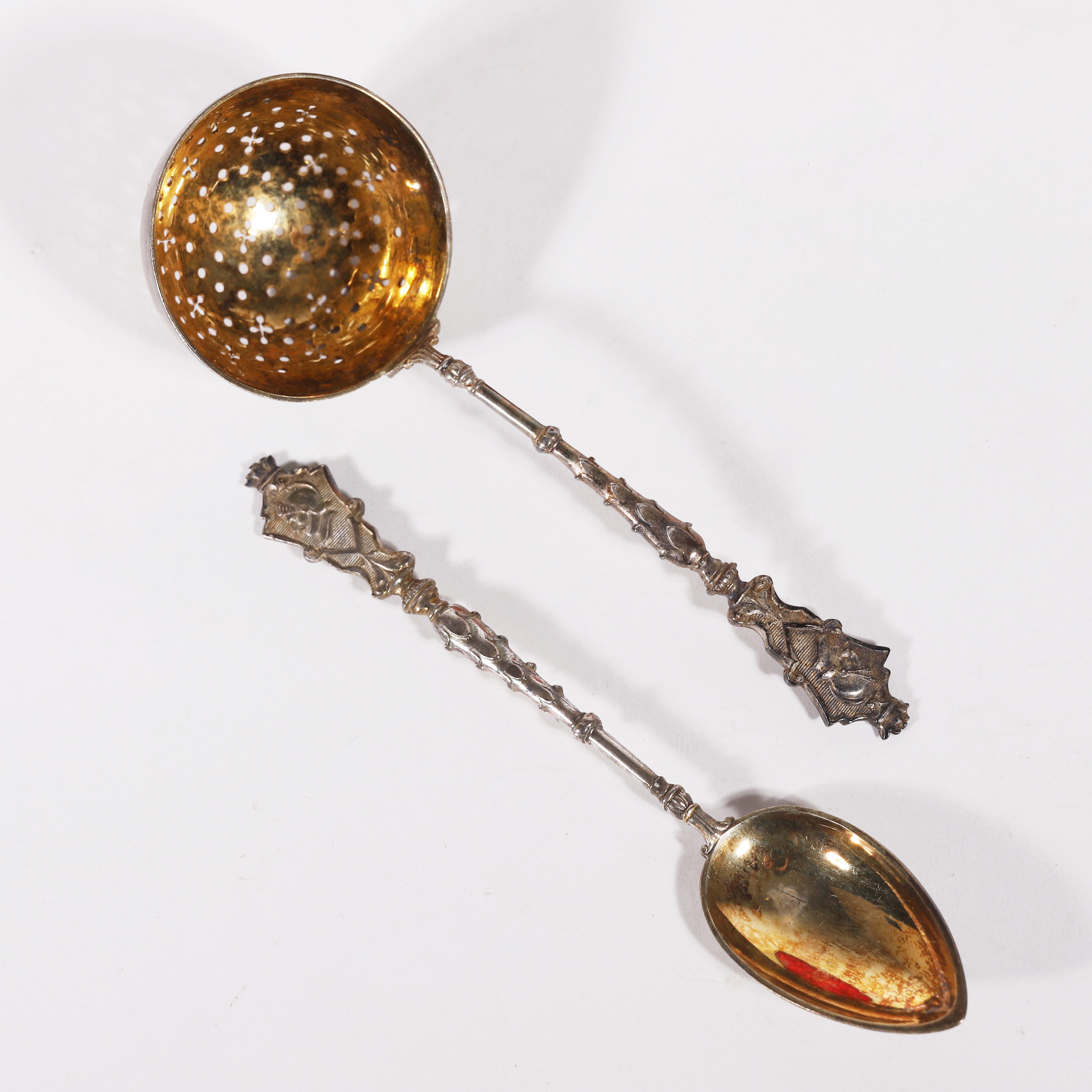 Images for 2579773. SET OF MOCHA SPOONS. SILVER VERMEILLE. WIDOW OF FCO ...
