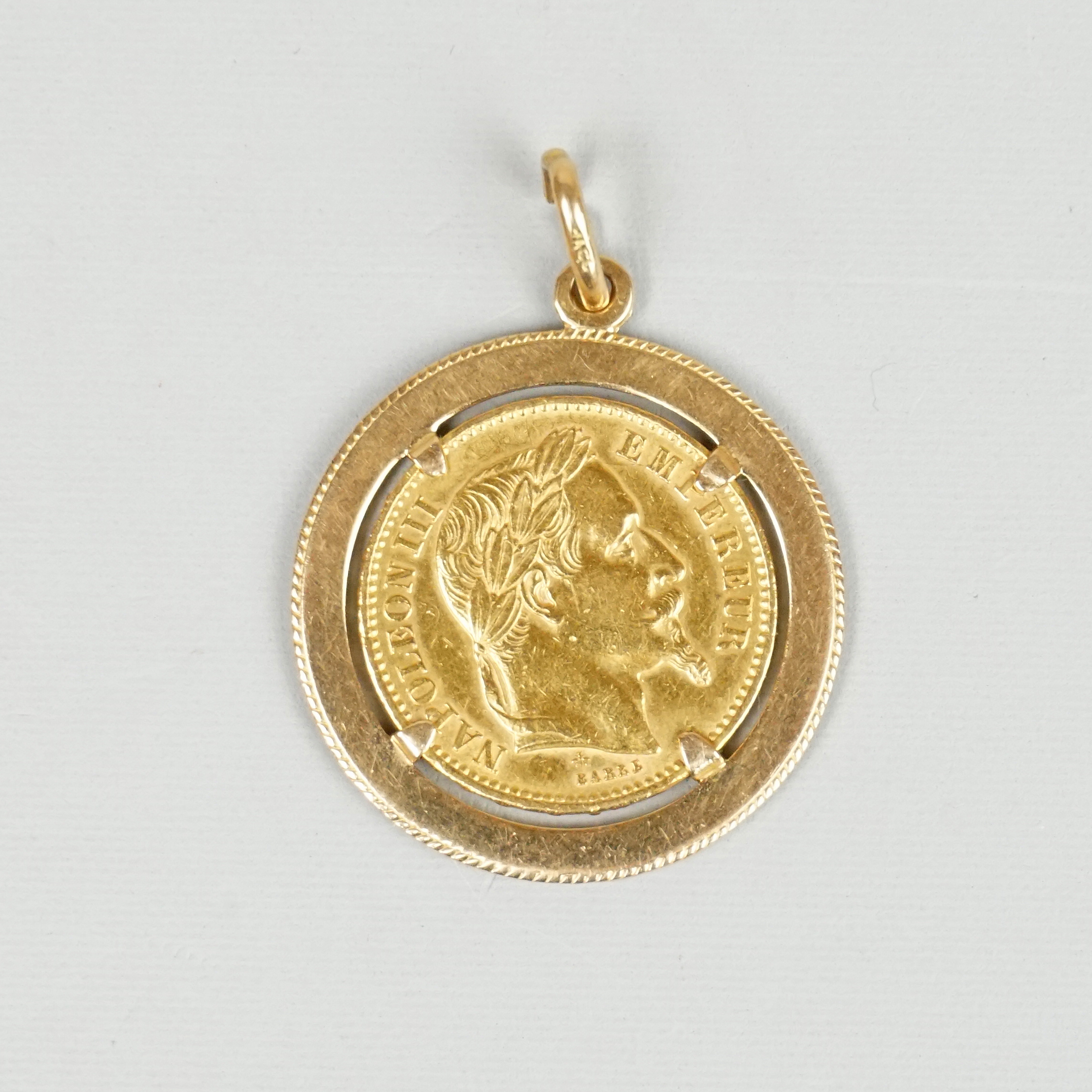 Images for 2580690. PENDANT WITH GOLD COIN 900/1000 Napoleon III, 20 ...