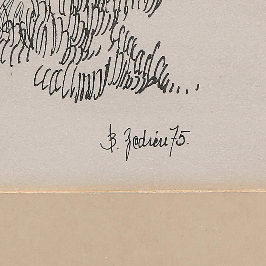 Bilder för 2584899. BERT ZEDRÉN. TECKNING, tusch, signerad, 1975 ...