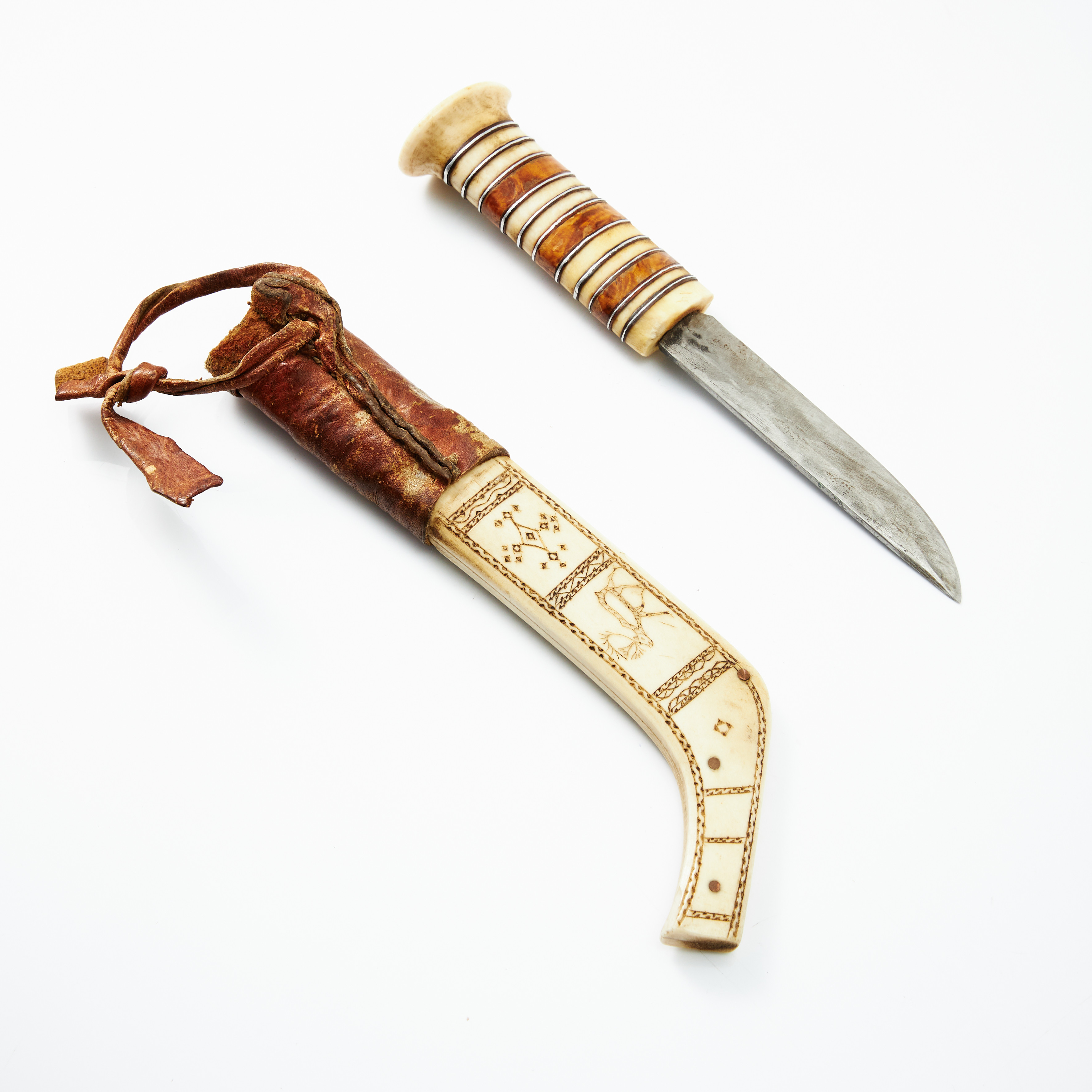 Bilder för 2599144. OIDENTIFIERAD KONSTNÄR. kniv, halvhorn, samisk ...