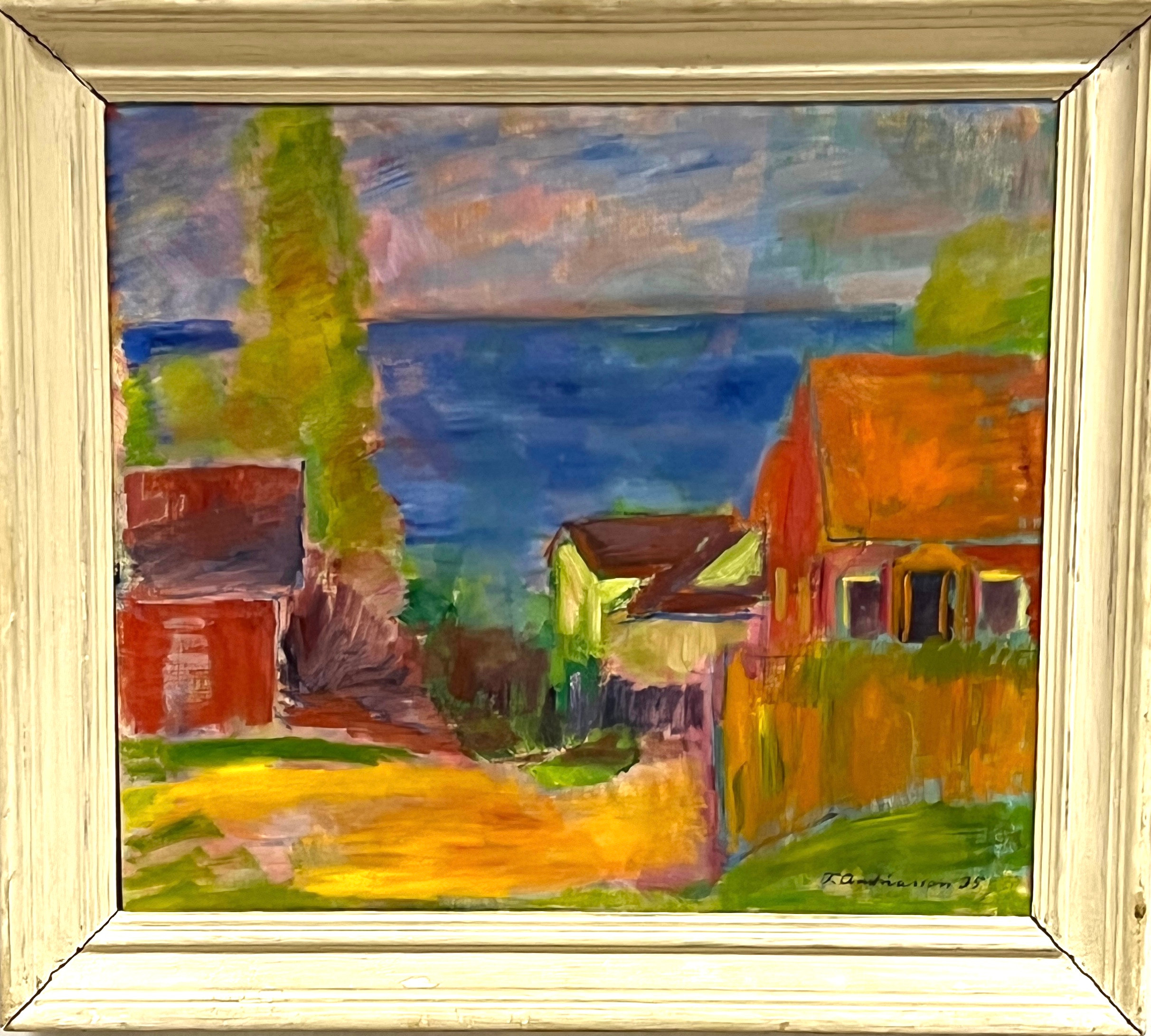 FOLKE ANDREASSON. Olja på duk. Konst - Måleri - Auctionet