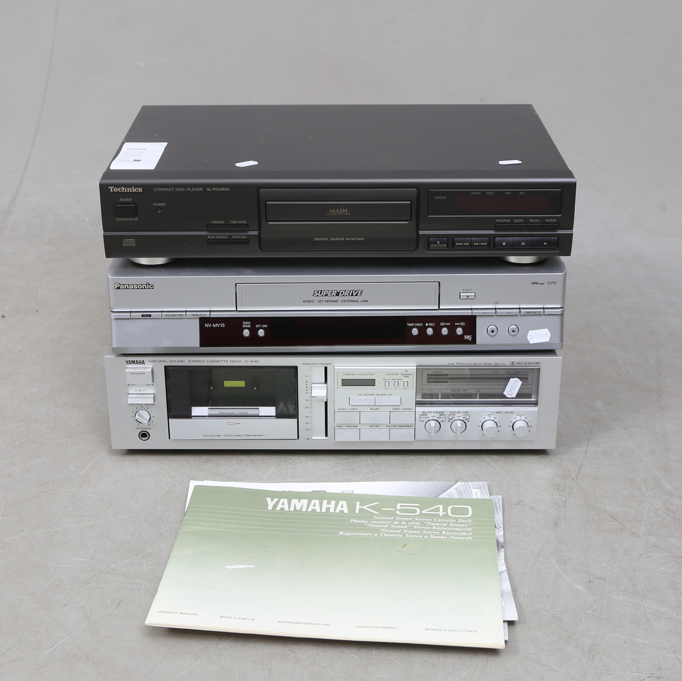 VHS-SOITIN, Panasonic, CD-SOITIN, Technics JA KASETTIDECK, Yamaha. Muut ...