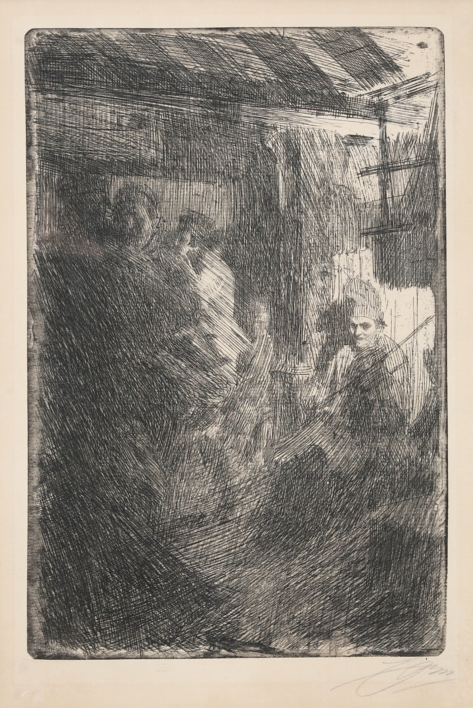 Bilder för 2610812. ANDERS ZORN. "Dans i Gopsmor", signerad med blyerts ...