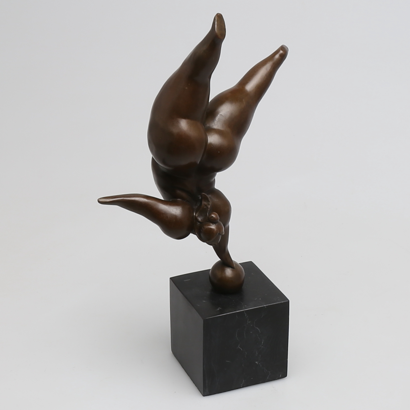 Images for 261147. MAX MILO. Woman standing on hand / ball in bronze ...