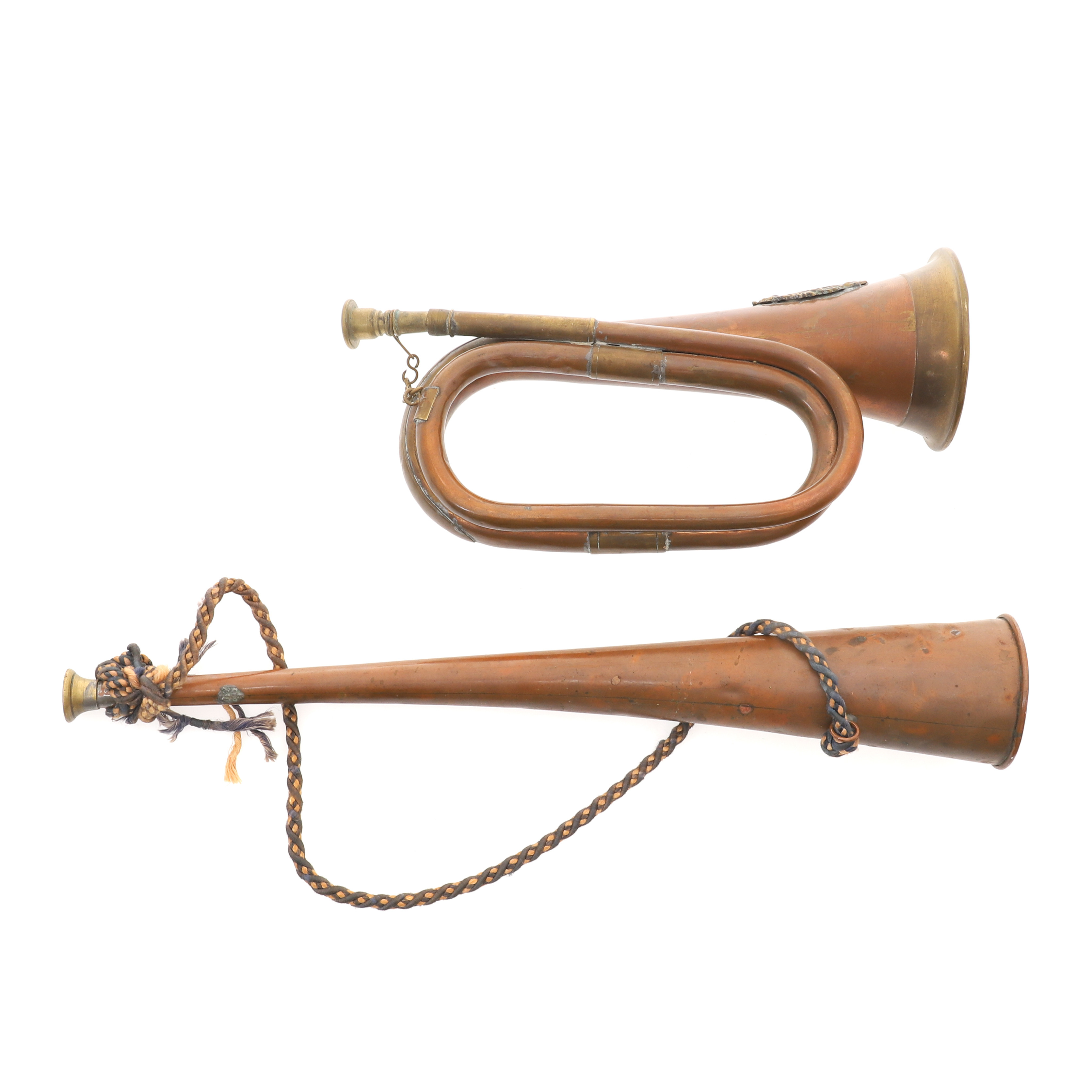 Images for 2623066. A COPPER AND BRASS MILITARY BUGLE WITH APPLIED ...