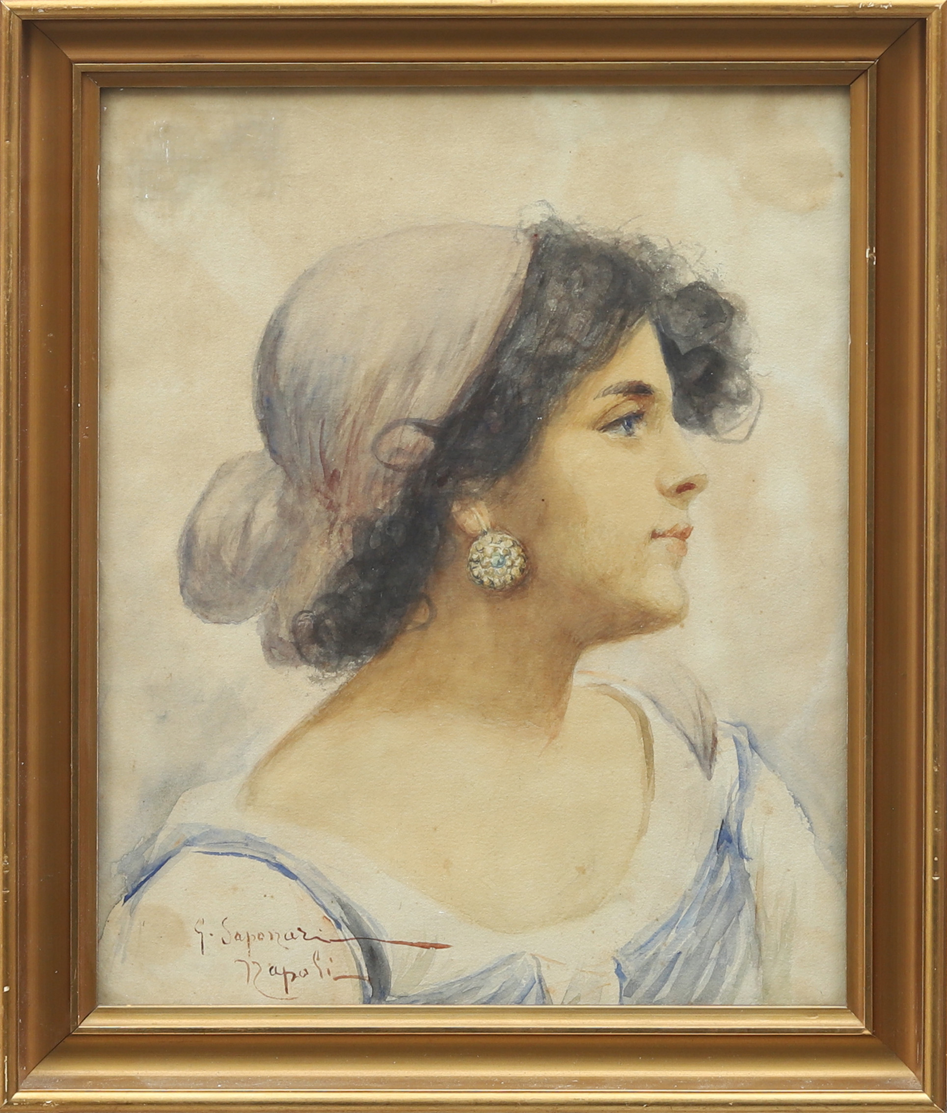 Images for 2638901. GUIDO SAPONARI. Italian woman, watercolour, signed ...