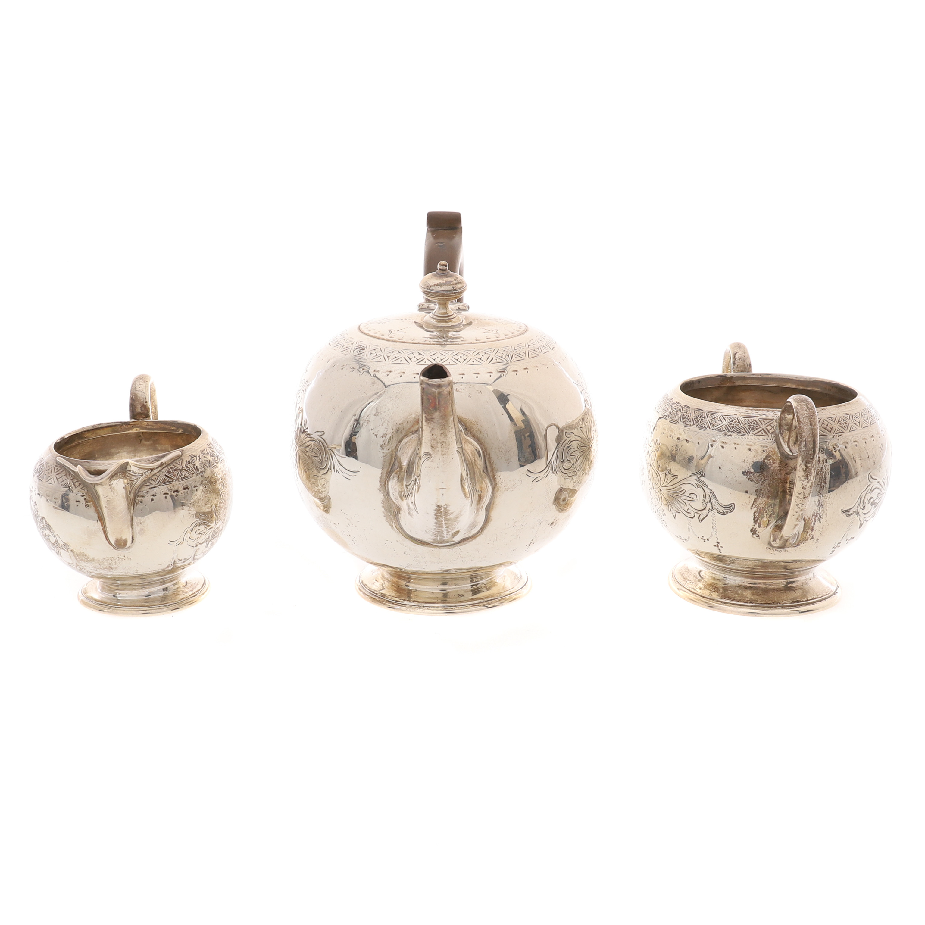 Images for 2640191. A VICTORIAN THREE PIECE SILVER BULLET SHAPE TEA ...