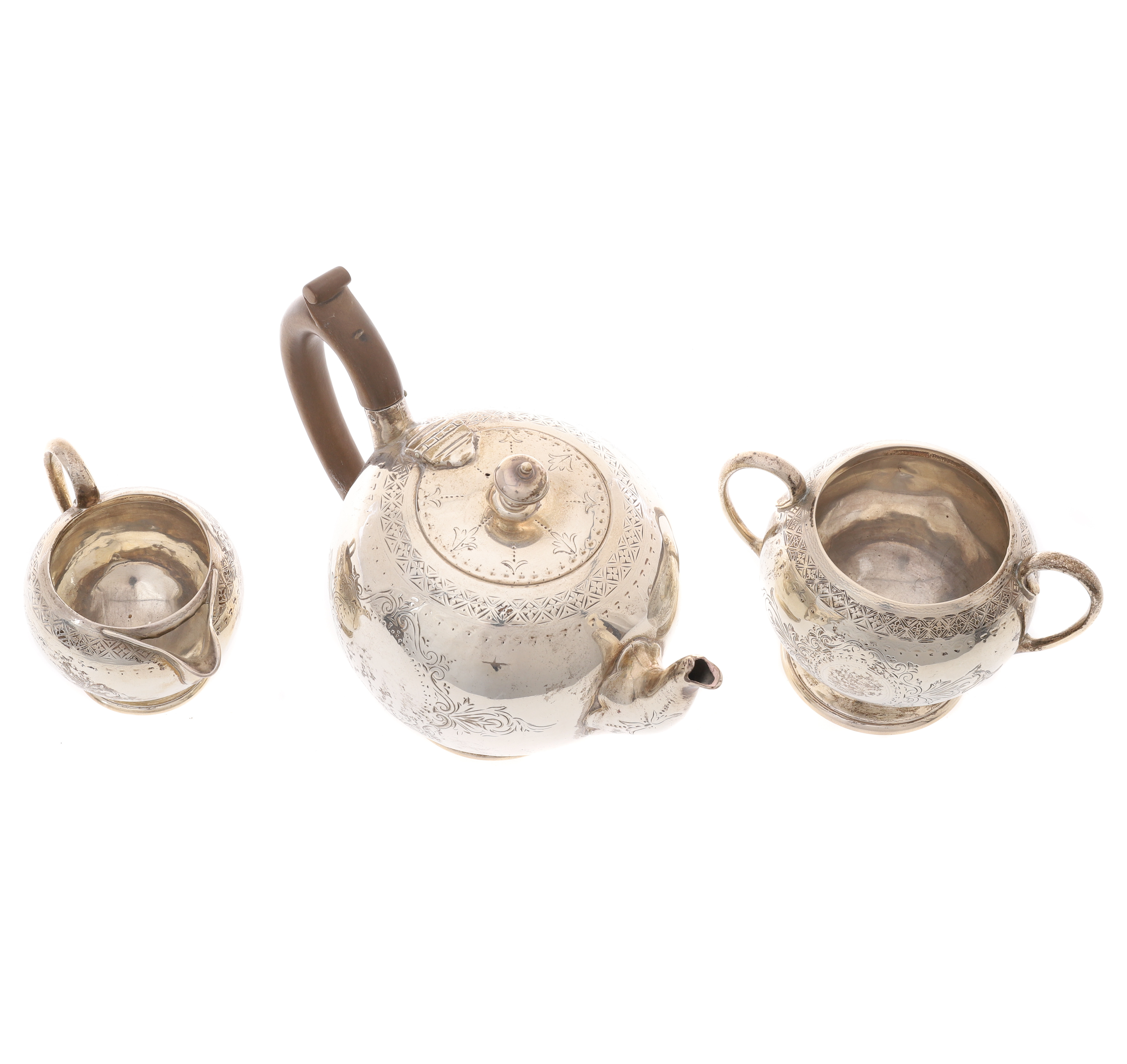 Images for 2640191. A VICTORIAN THREE PIECE SILVER BULLET SHAPE TEA ...