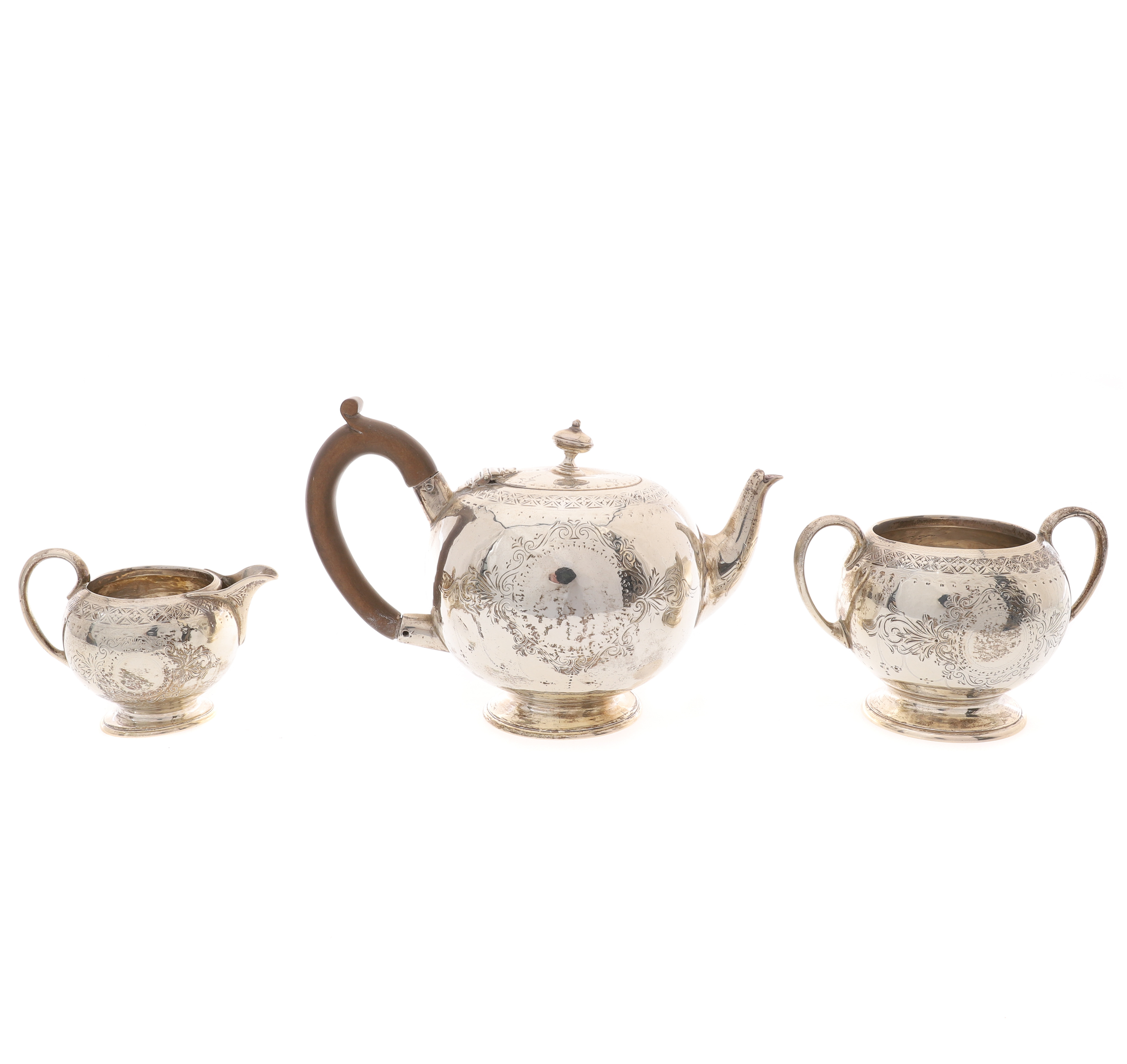 Images for 2640191. A VICTORIAN THREE PIECE SILVER BULLET SHAPE TEA ...