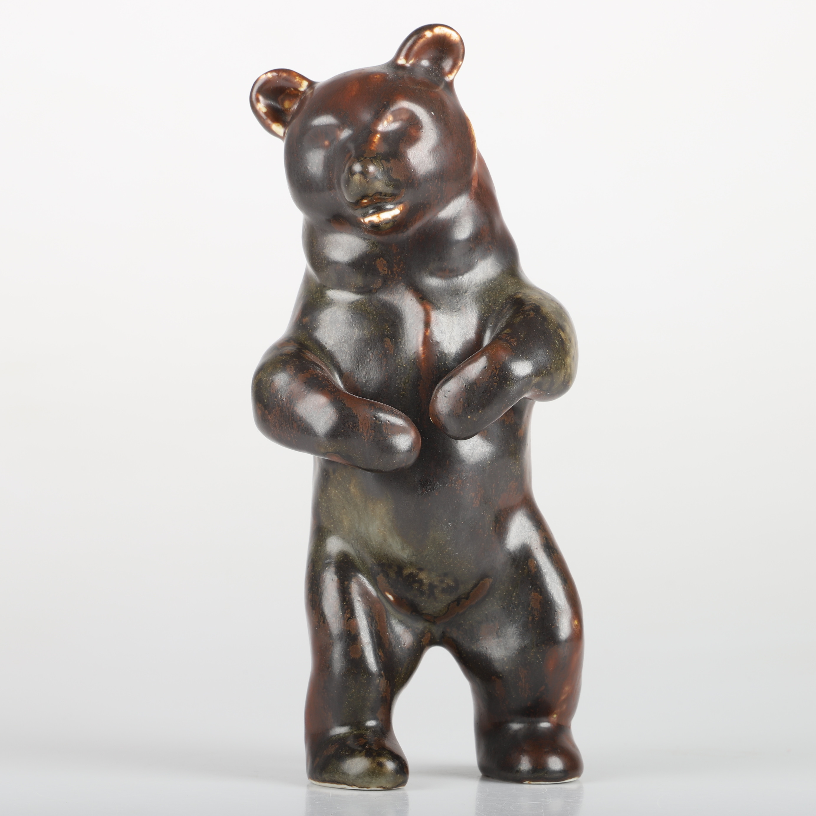 Bilder för 2644299. KARL GRÖSSEL. Figurin, stengods, stående björn ...