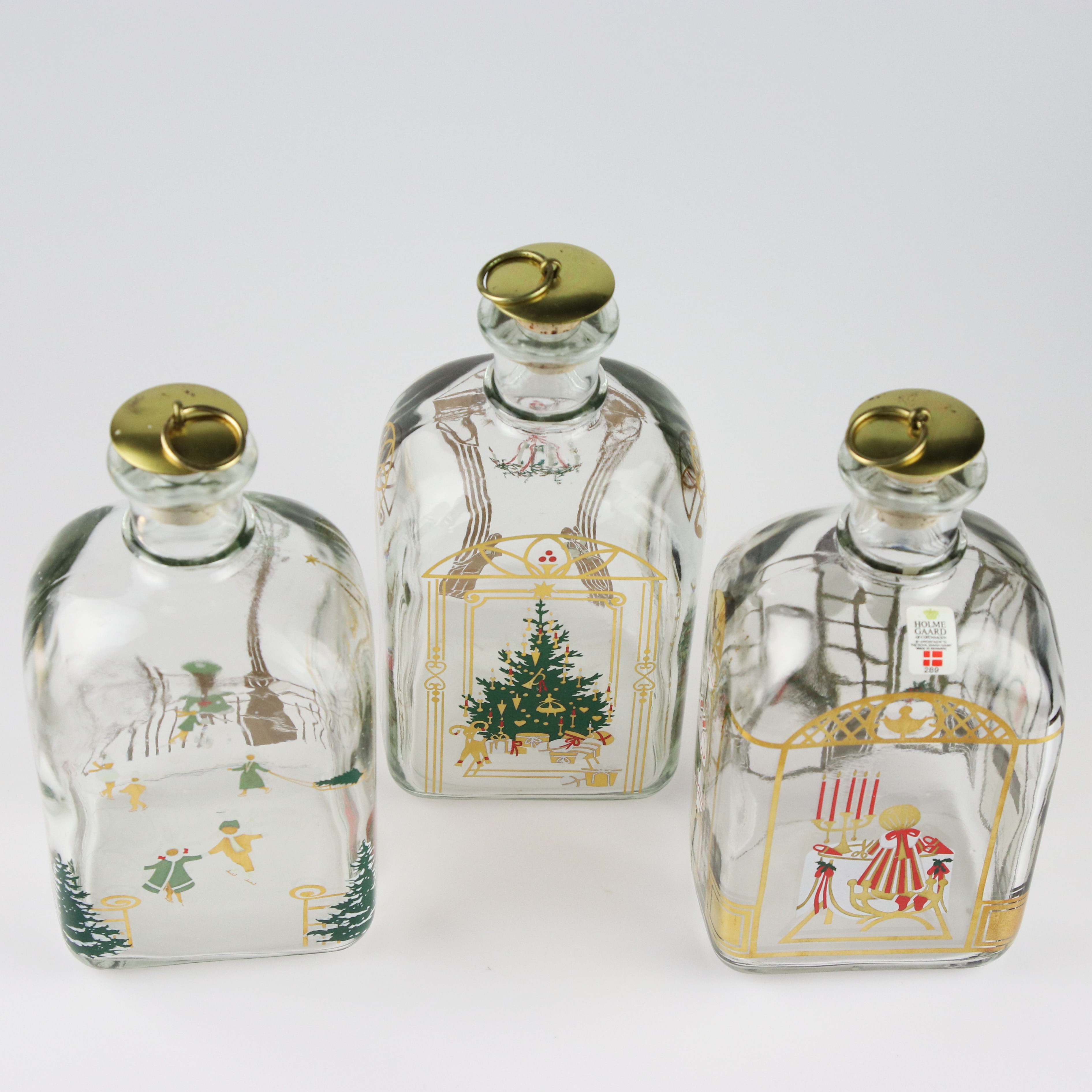 Images for 2649980. SNAP BOTTLES, 3 pcs. hand painted "Christmas Bottle ...