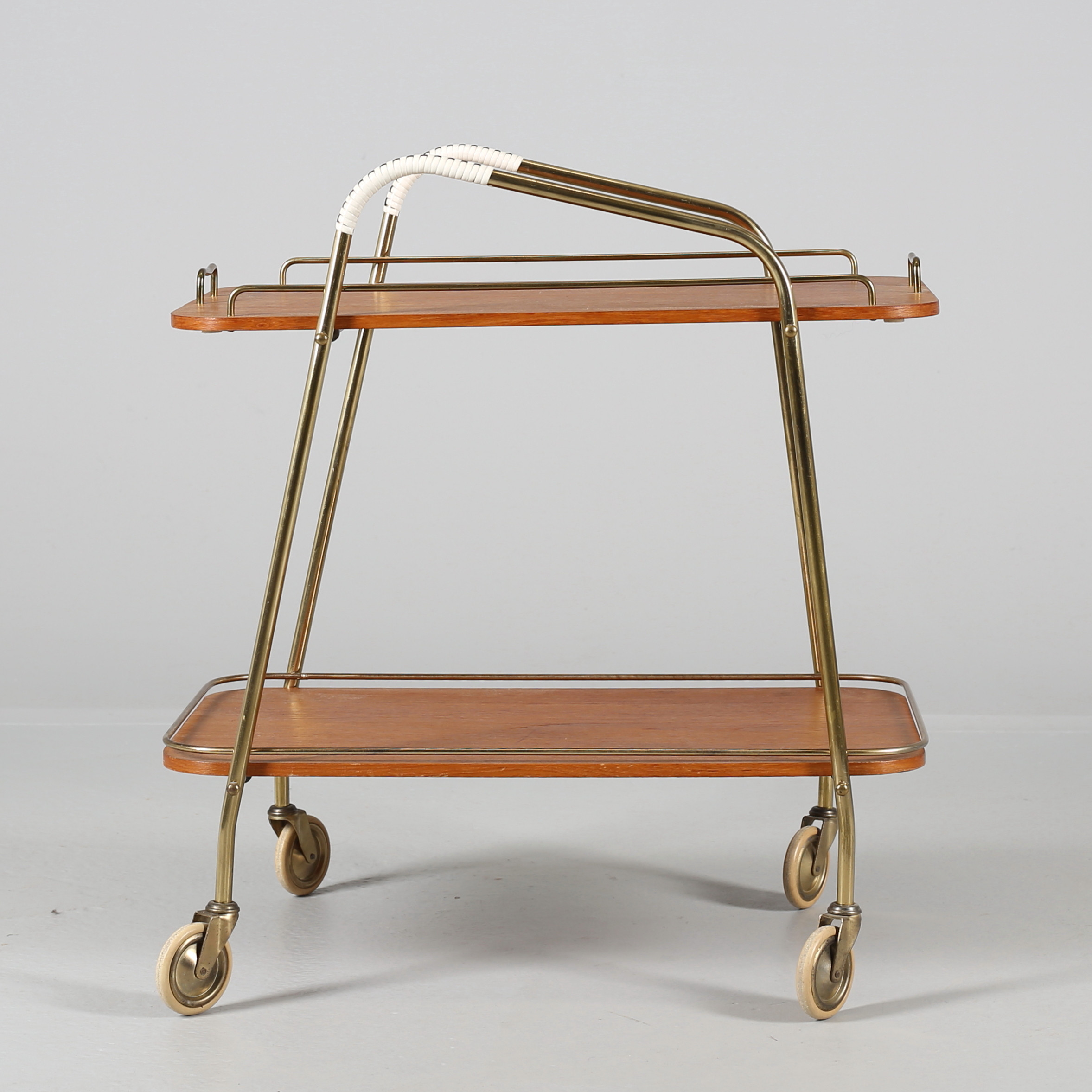 Images for 2652871. BAR TROLLEY / SERVING TROLLEY, teak and brass ...