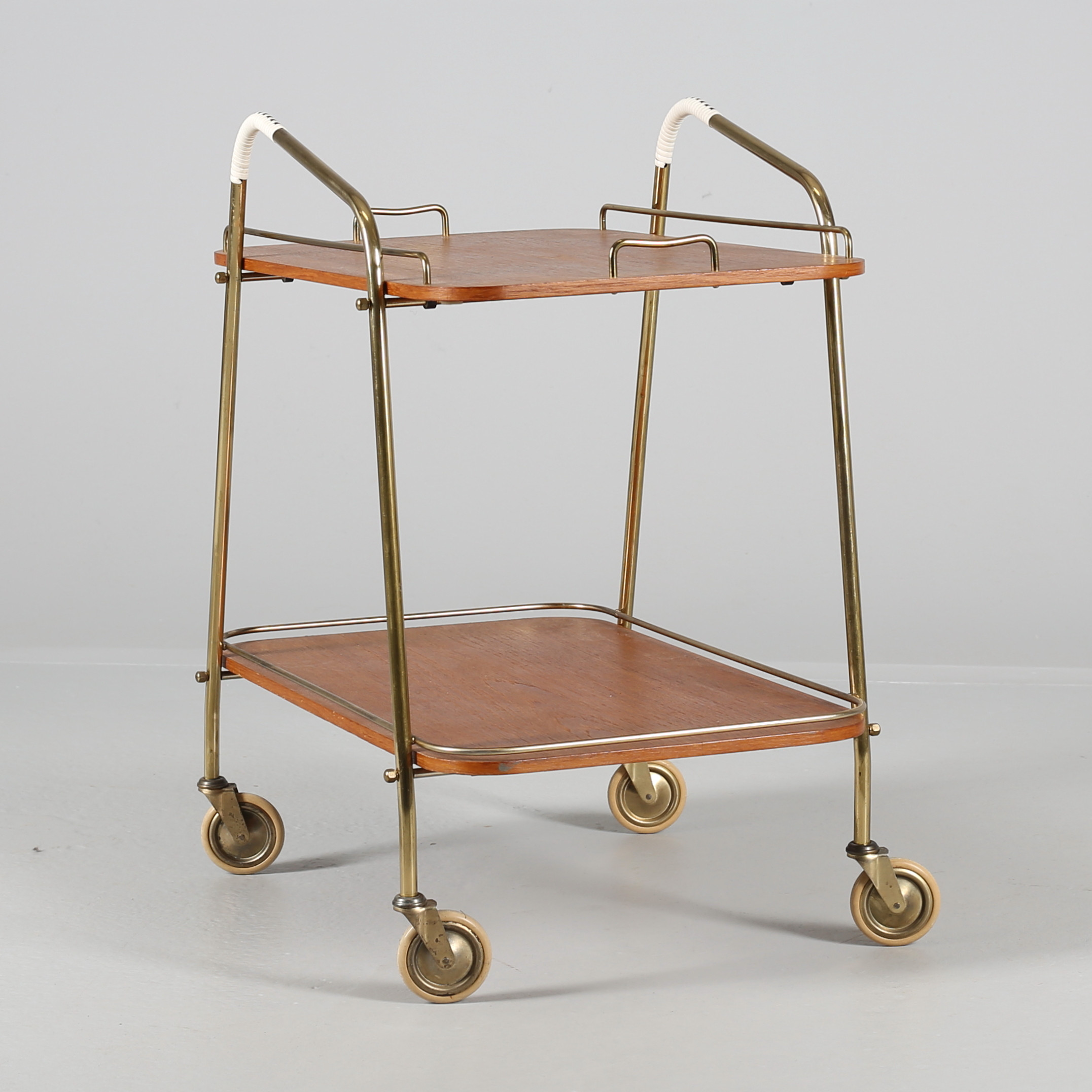 Images for 2652871. BAR TROLLEY / SERVING TROLLEY, teak and brass ...