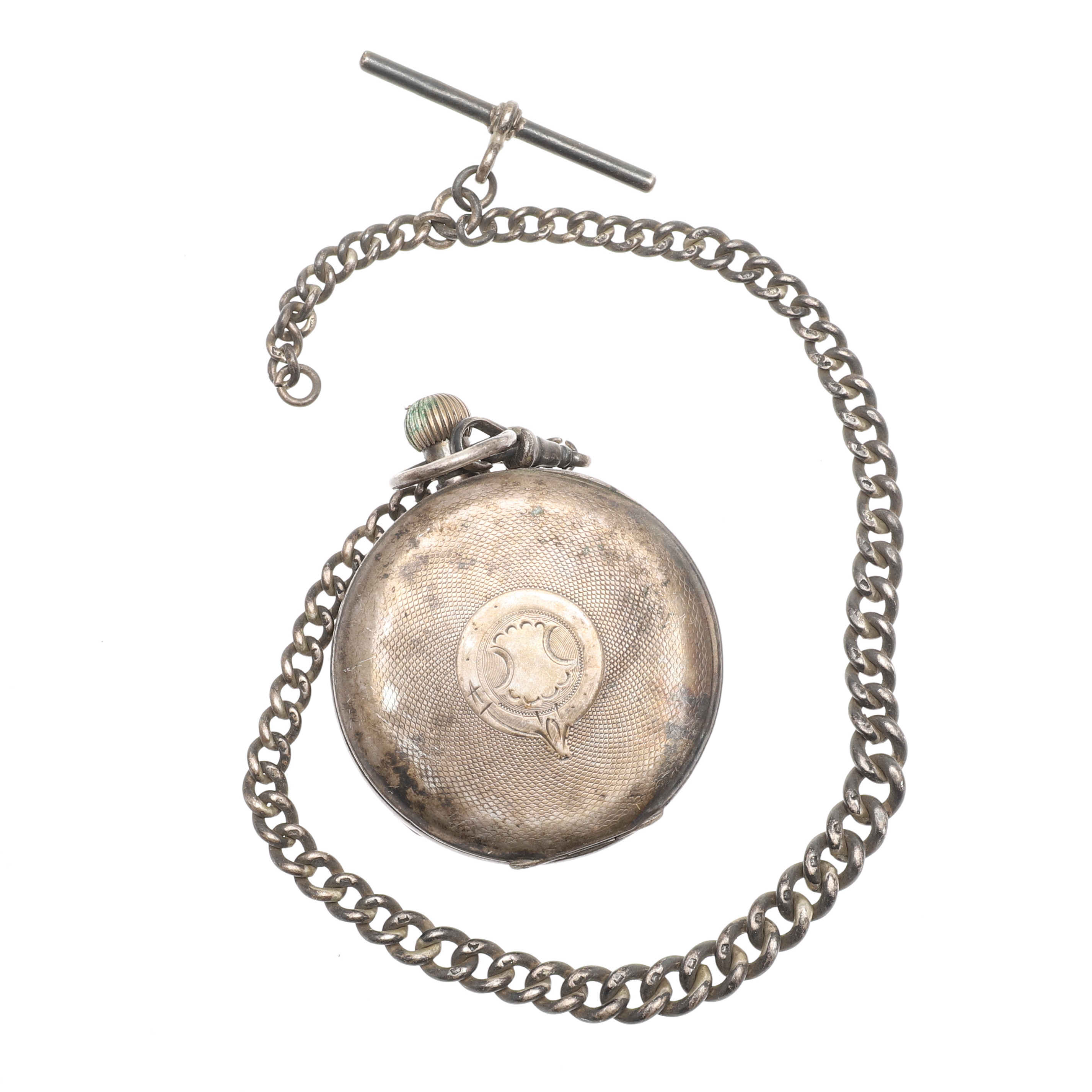 Images for 2666827. A SILVER CASED POCKET WATCH ON CHAIN. - Auctionet