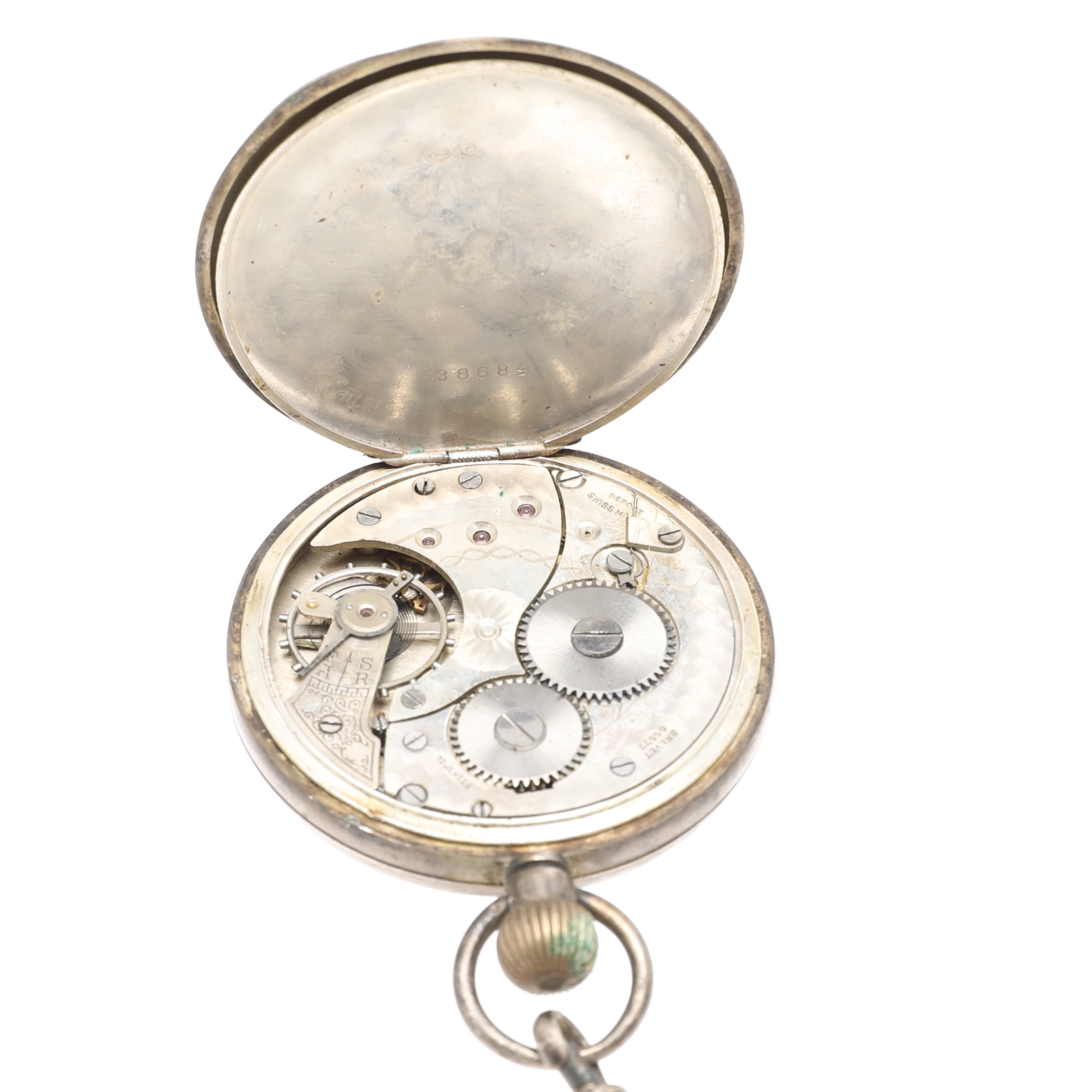 Images for 2666827. A SILVER CASED POCKET WATCH ON CHAIN. - Auctionet