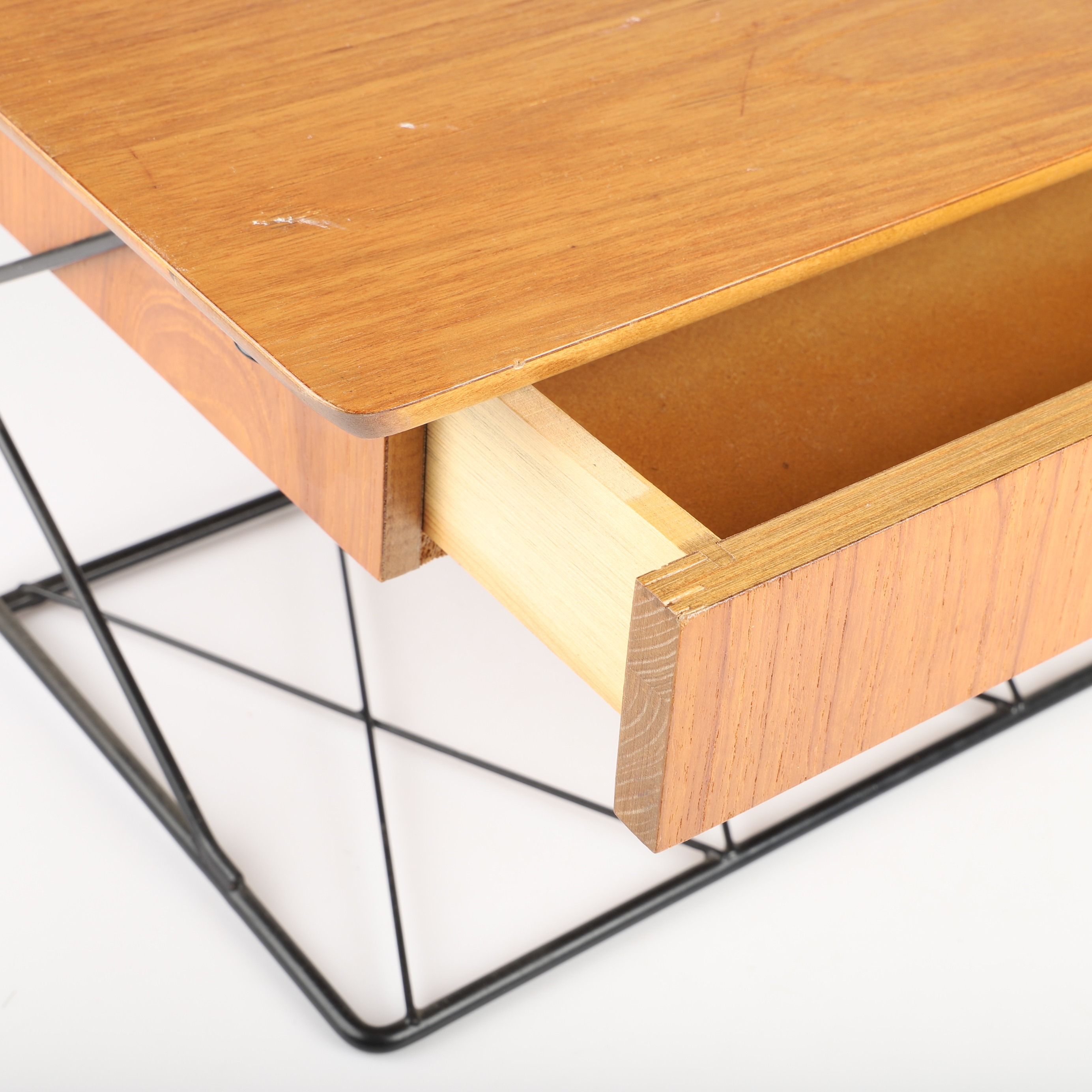 Images for 2670995. BEDSIDE TABLE, teak with string base, wall-hung ...