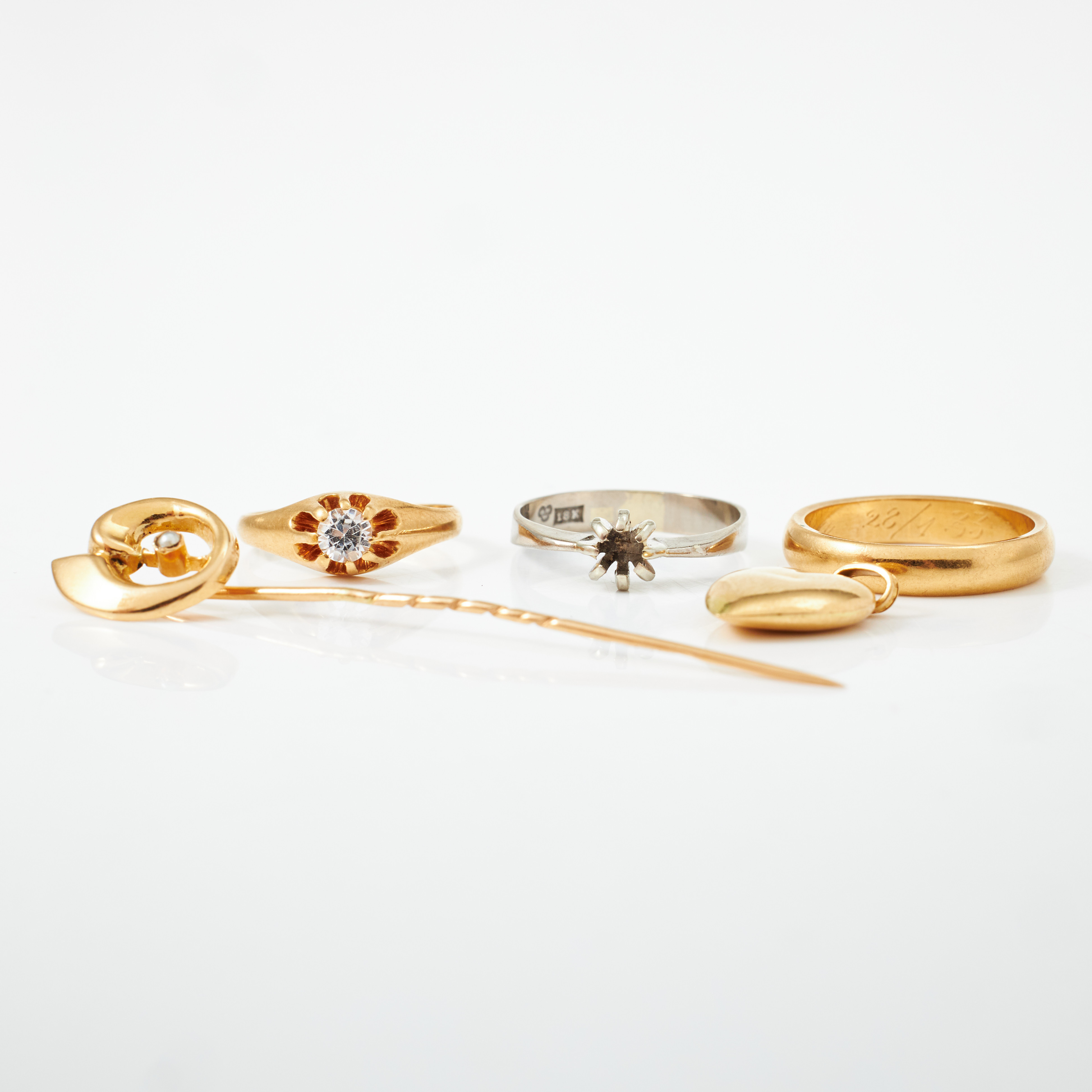 Images for 2675499. WEDDING RING, RING, TIE PIN, with oriental pearl ...