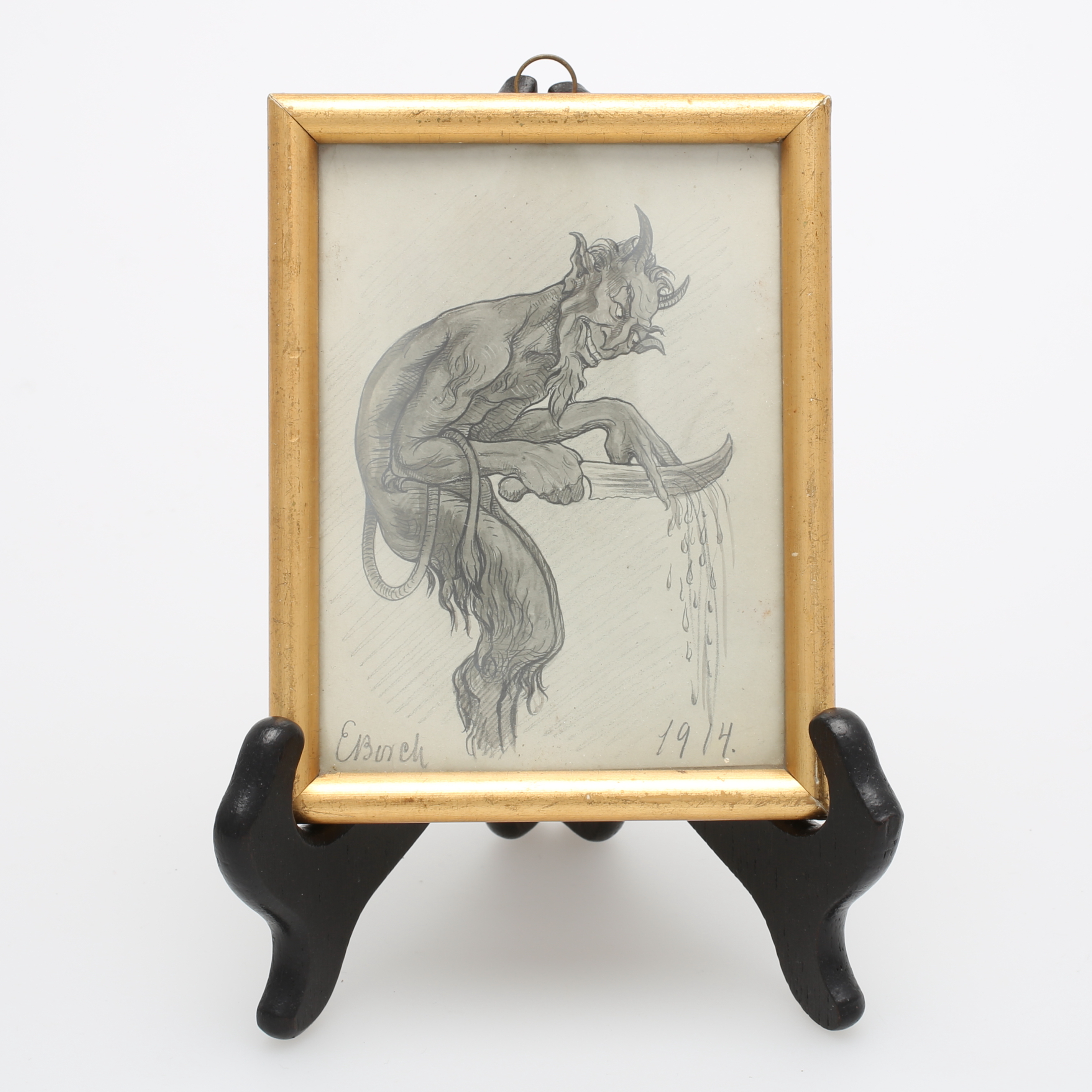 Images for 267671. ELNA BORCH. Devil with a big knife. Blandteknik ...
