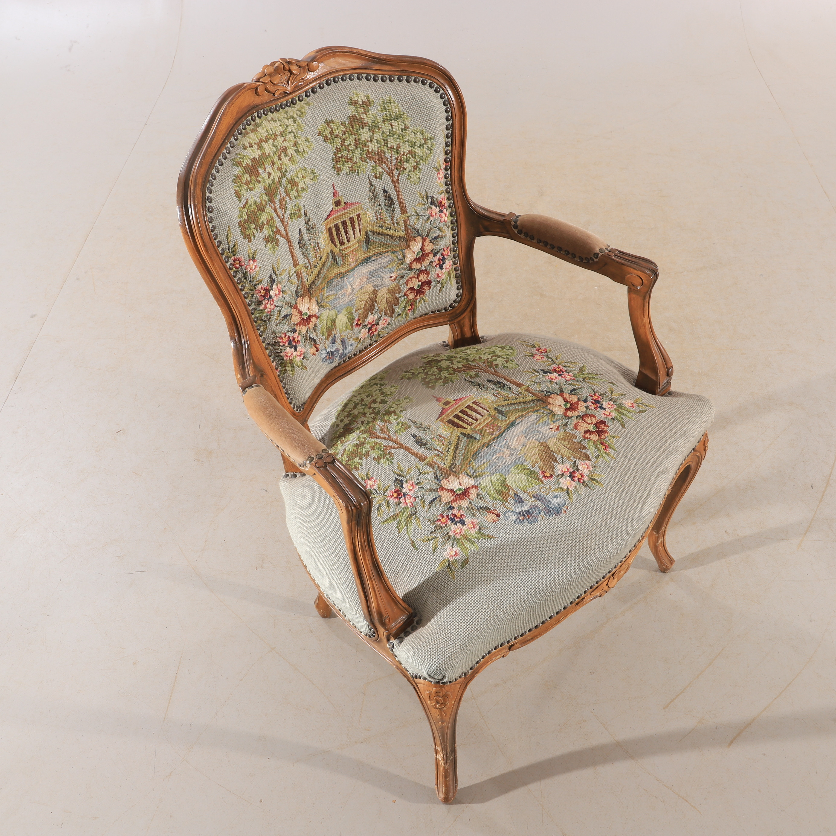 Images for 2690452. ARMCHAIR, walnut with embroidered upholstery ...