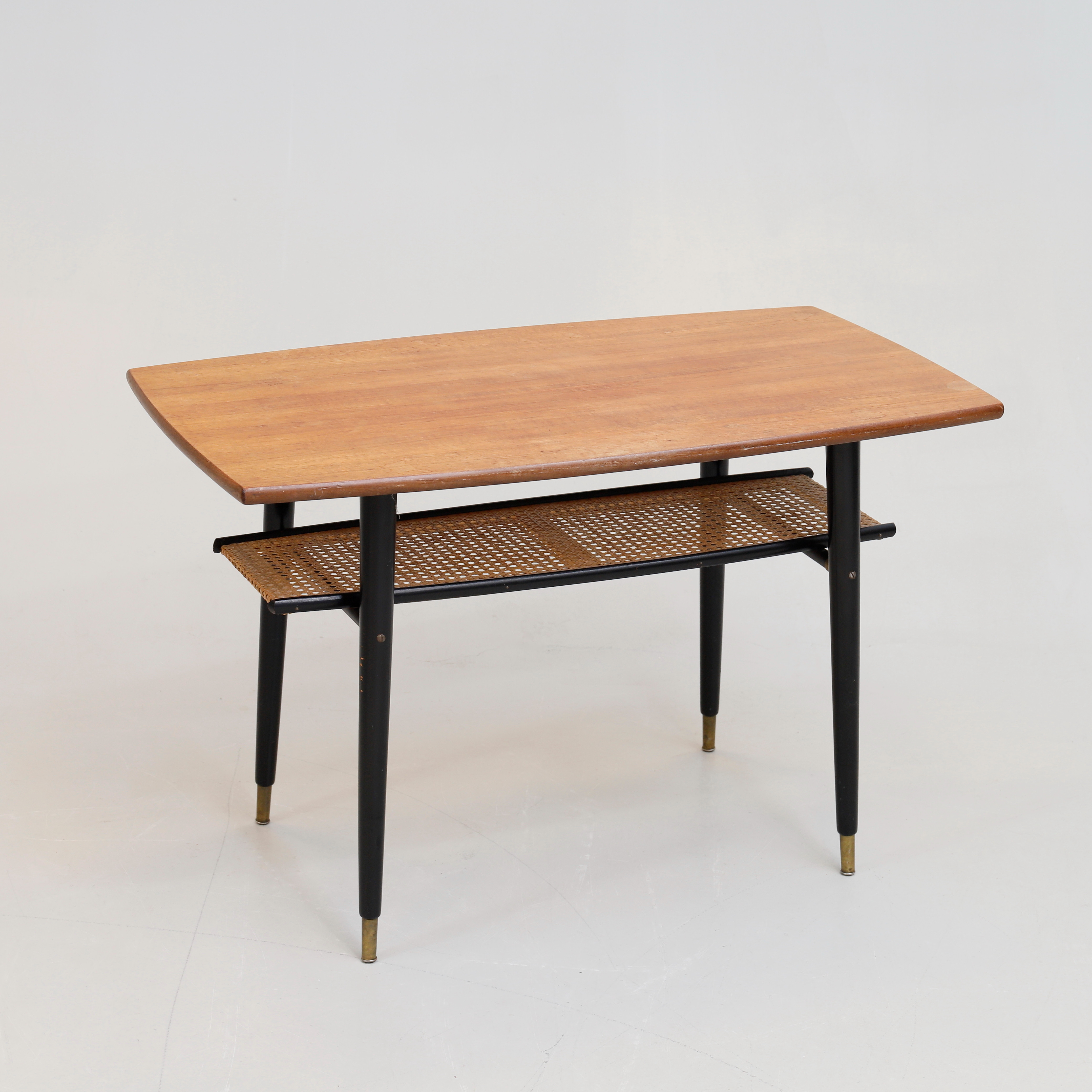 Images for 2702488. COFFEE TABLE, teak & rattan, leg end in brass ...