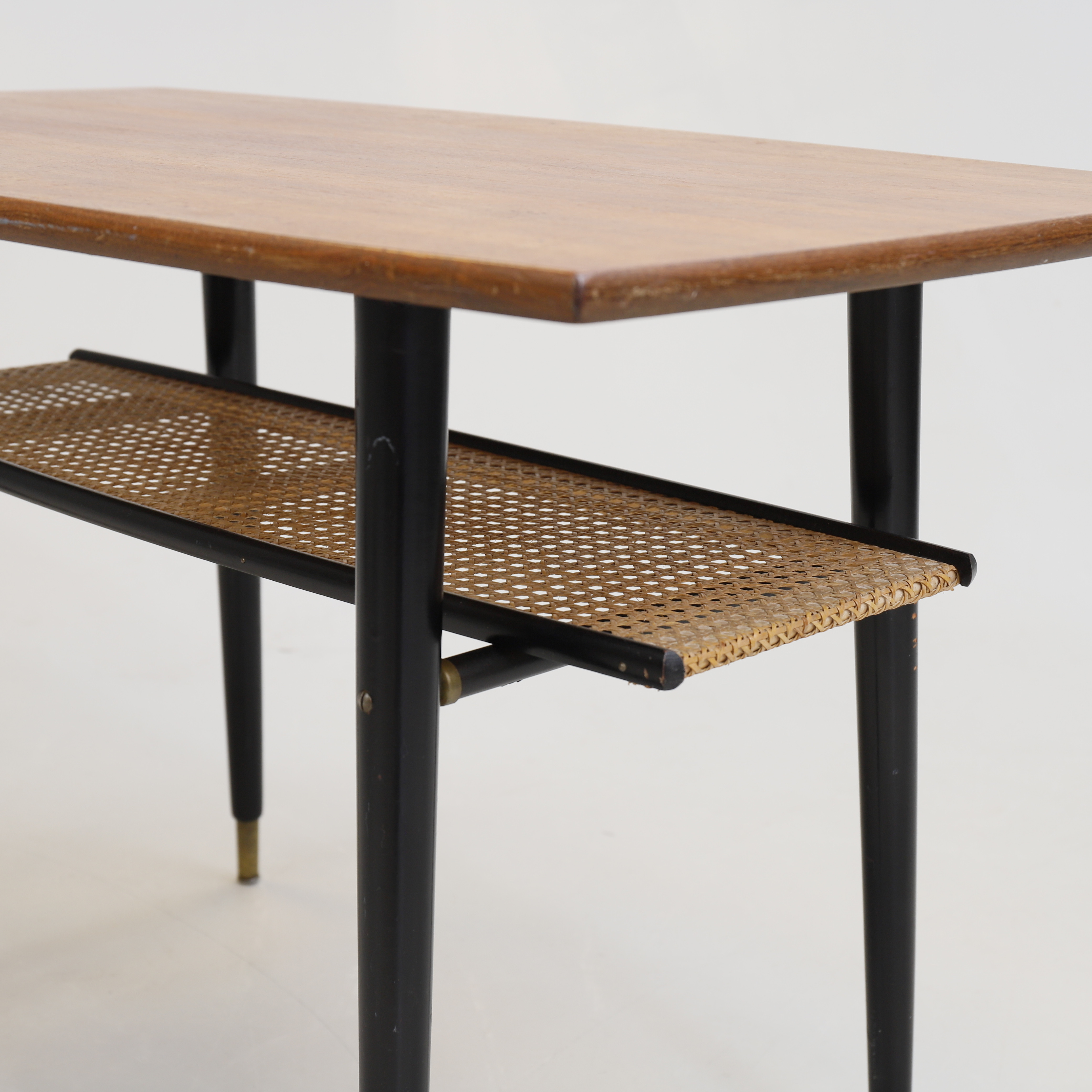 Images for 2702488. COFFEE TABLE, teak & rattan, leg end in brass ...