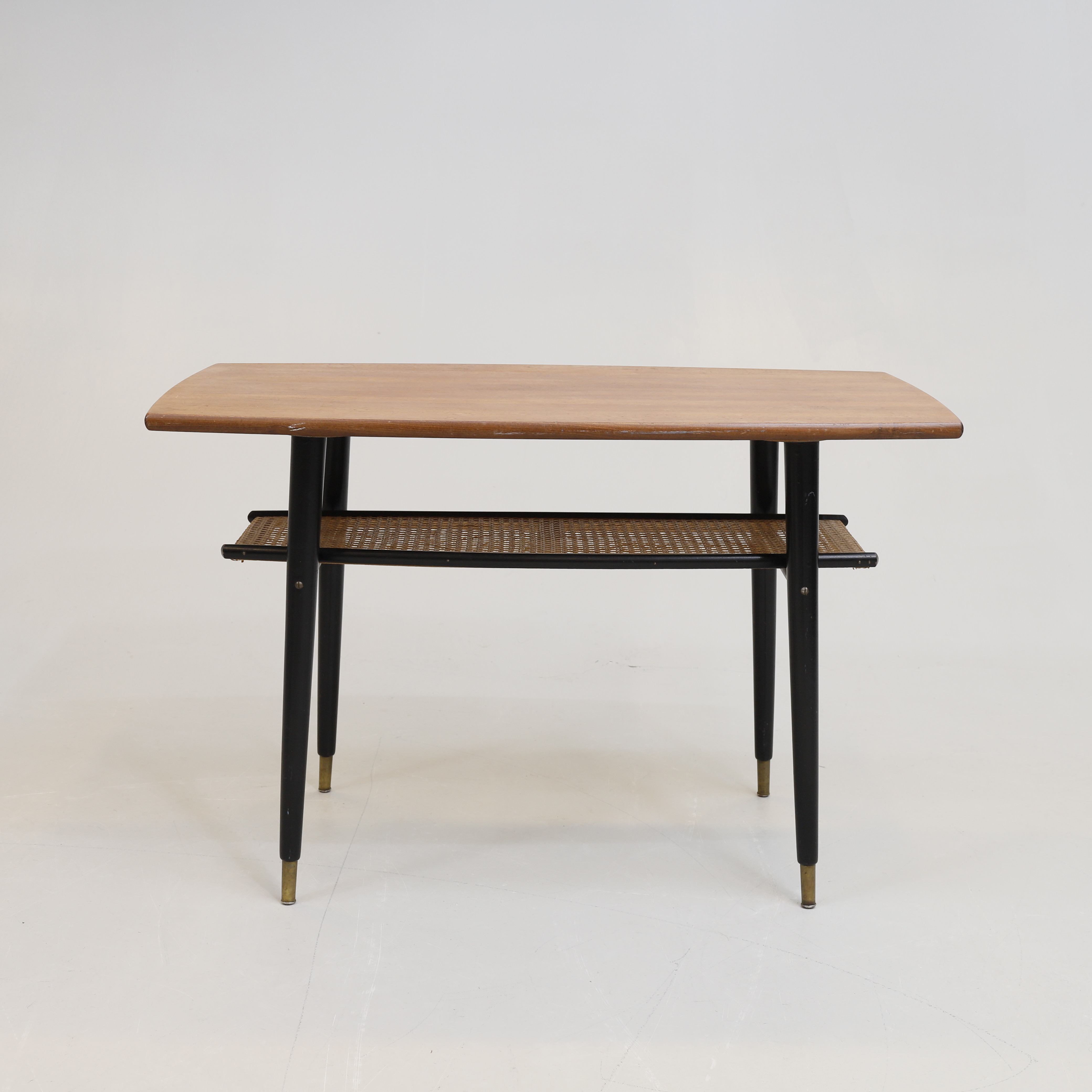 Images for 2702488. COFFEE TABLE, teak & rattan, leg end in brass ...