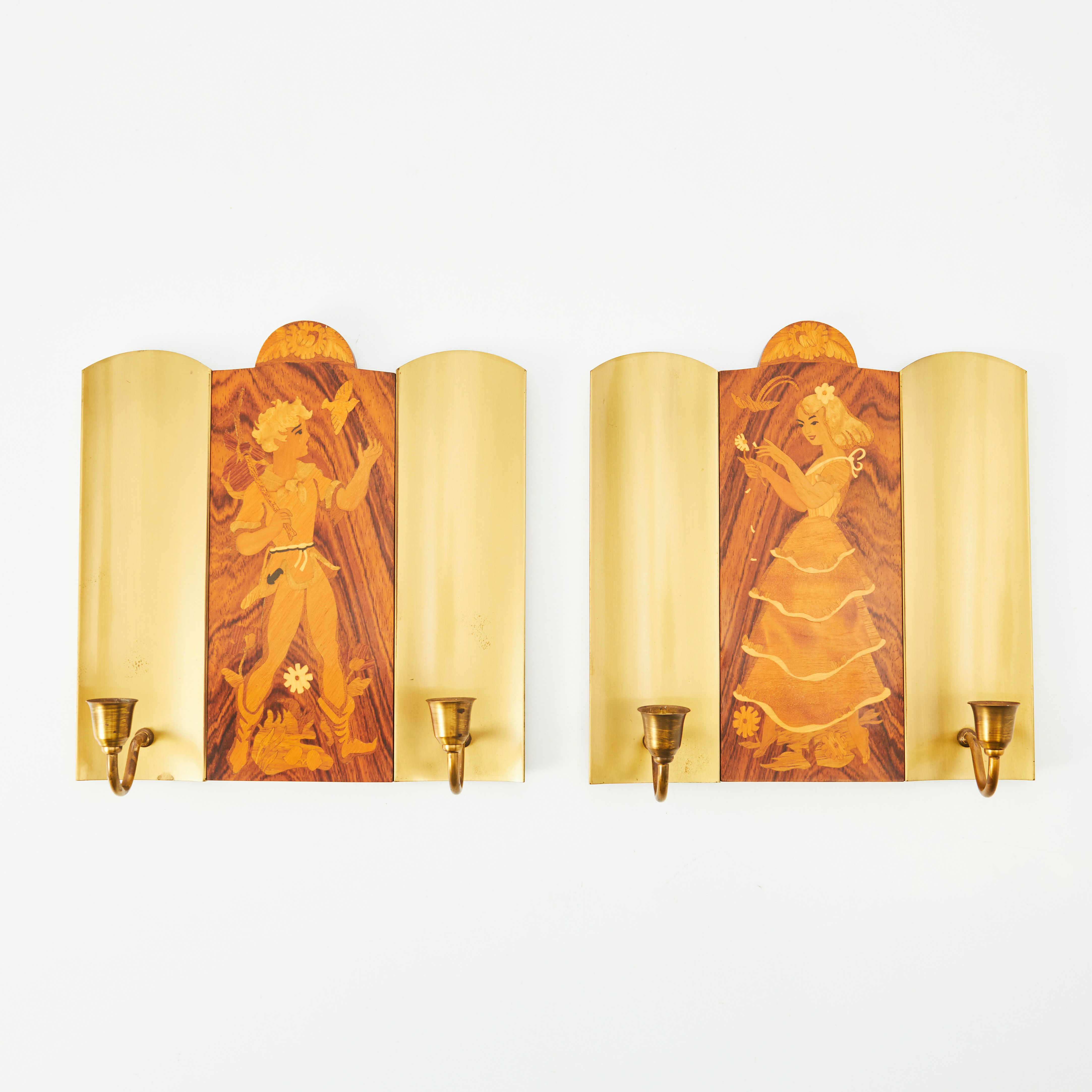 Images for 2711658. BIRGER EKMAN. WALL LAMPS, a pair, Mjölby Intarsia ...