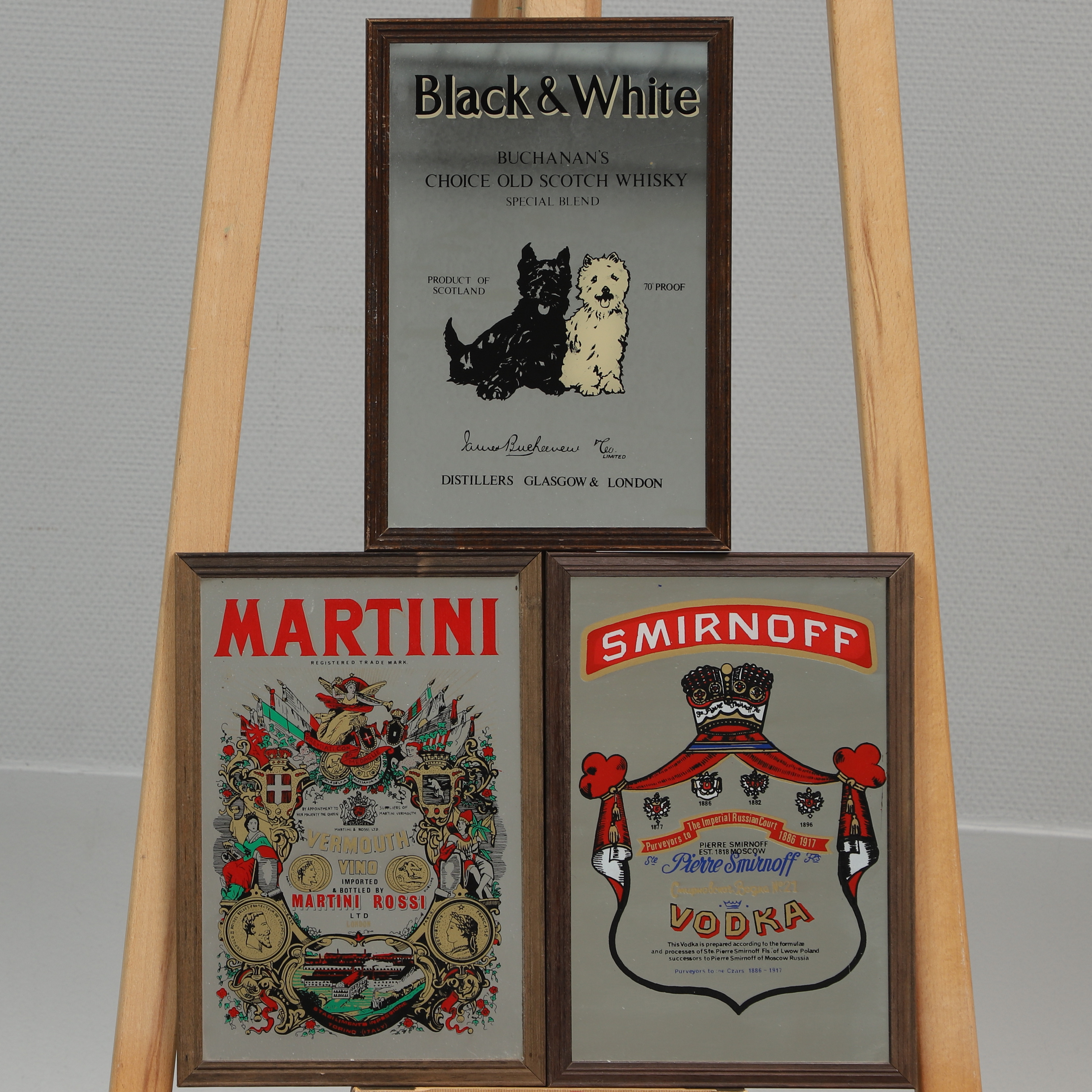 Images for 2713307. MIRRORS, 3 pcs, glass with advertising print ...