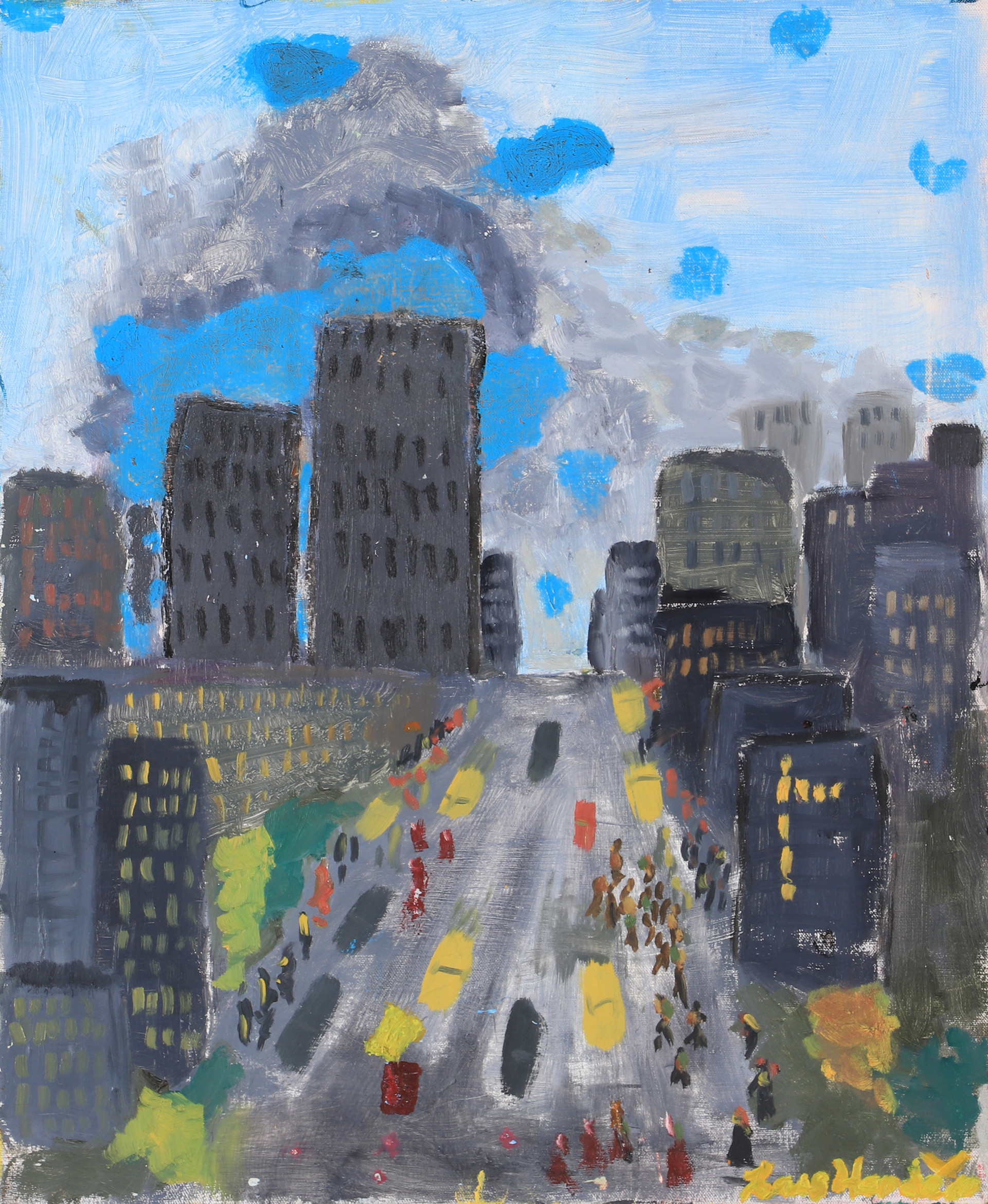 Images for 2713608. LARS HERDER. Cityscape, oil on canvas, signed. - Auctionet