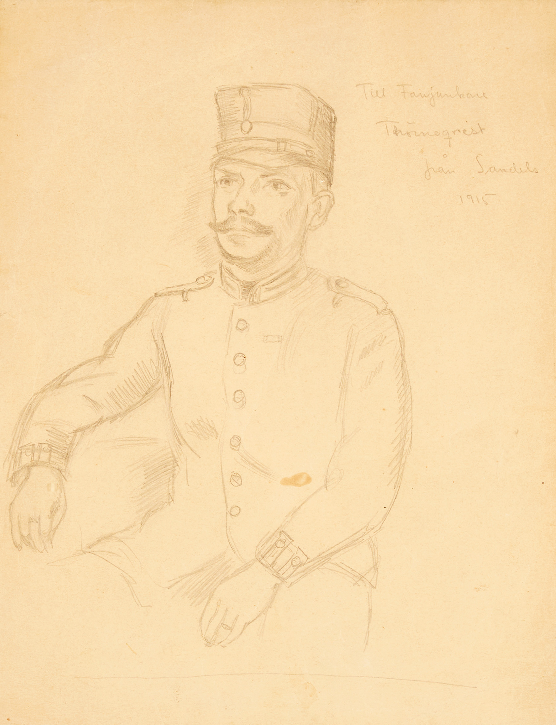 Images for 2726376. GÖSTA SANDELS (1887-1919), Sitting soldier ...