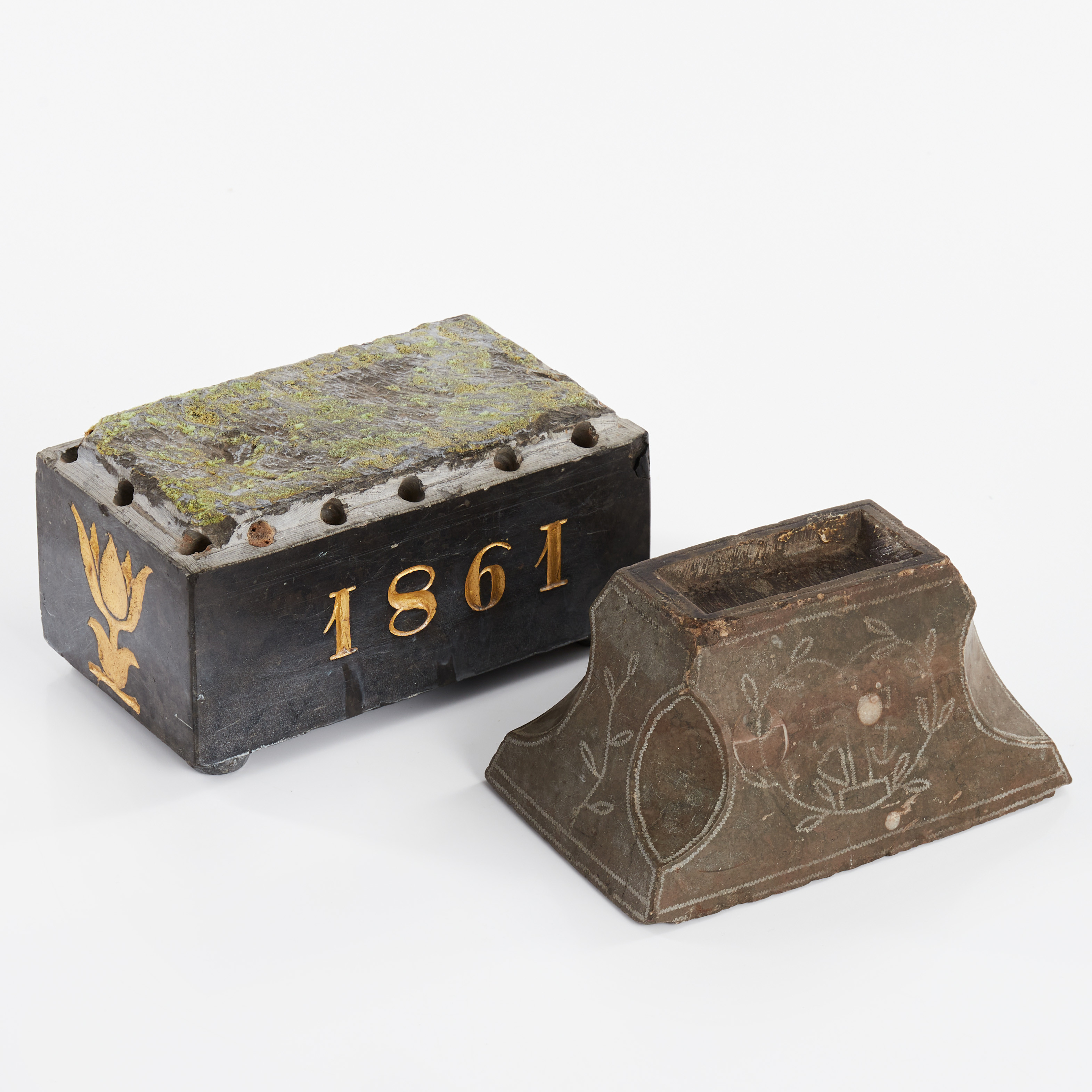 Images for 2727304. SOCKETS for NEEDLE CUSHION, 2 pieces, Sweden 19th ...