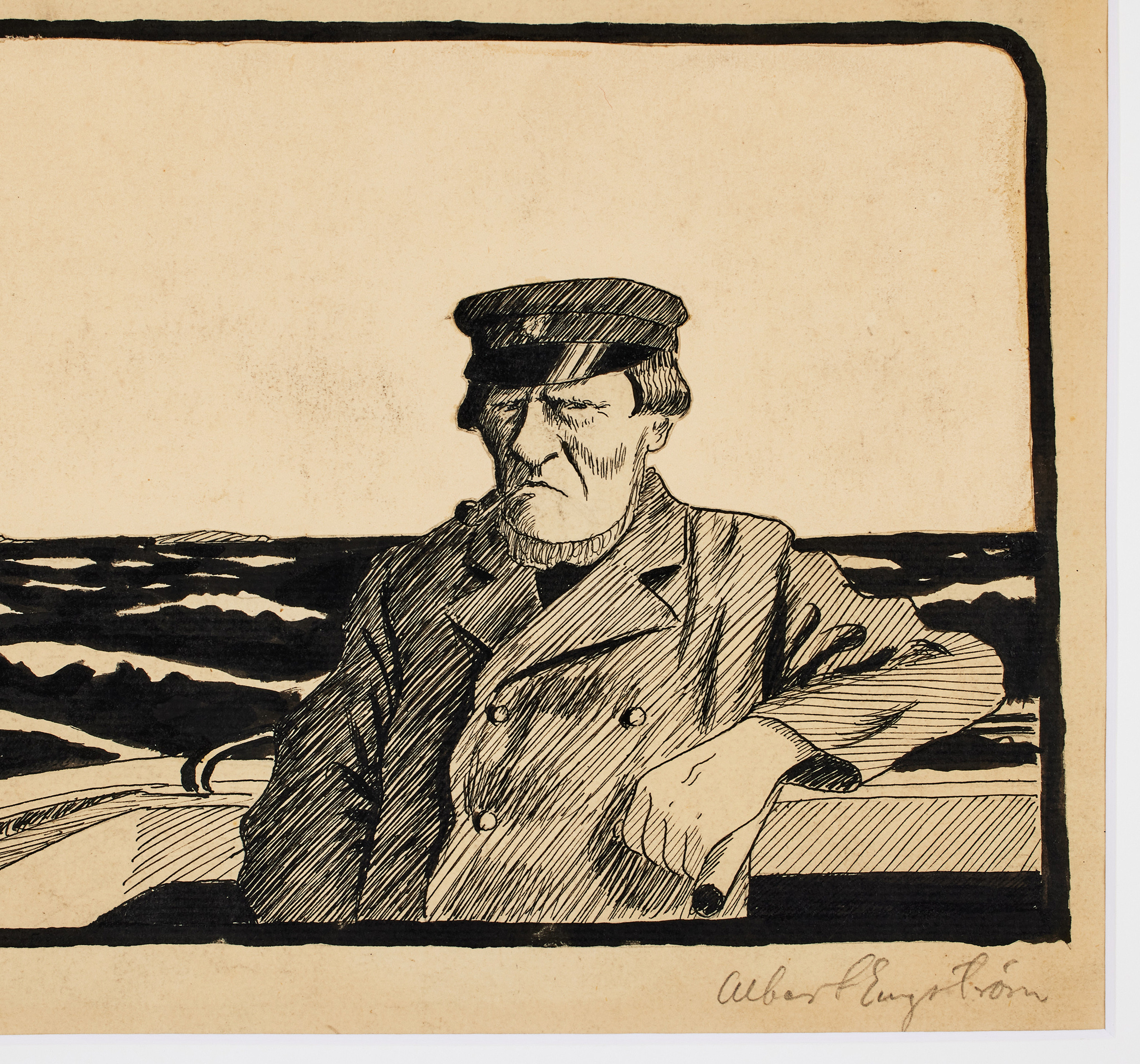 ALBERT ENGSTRÖM. Sjöman. Konst - Teckningar - Auctionet