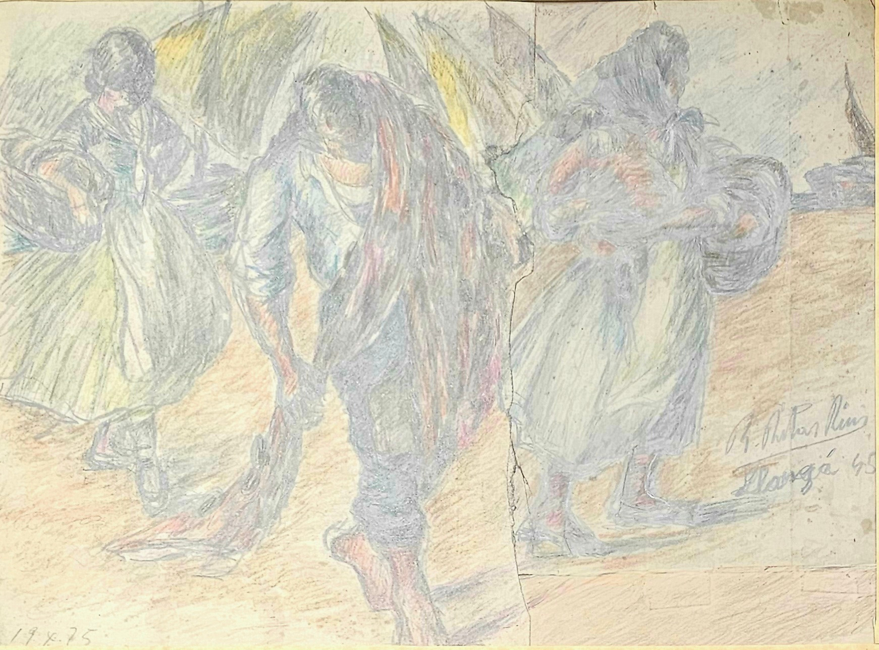 Images for 2729996. RAMON RIBAS RIUS. COLOR DRAWING ON PAPER "LA PESCA ...