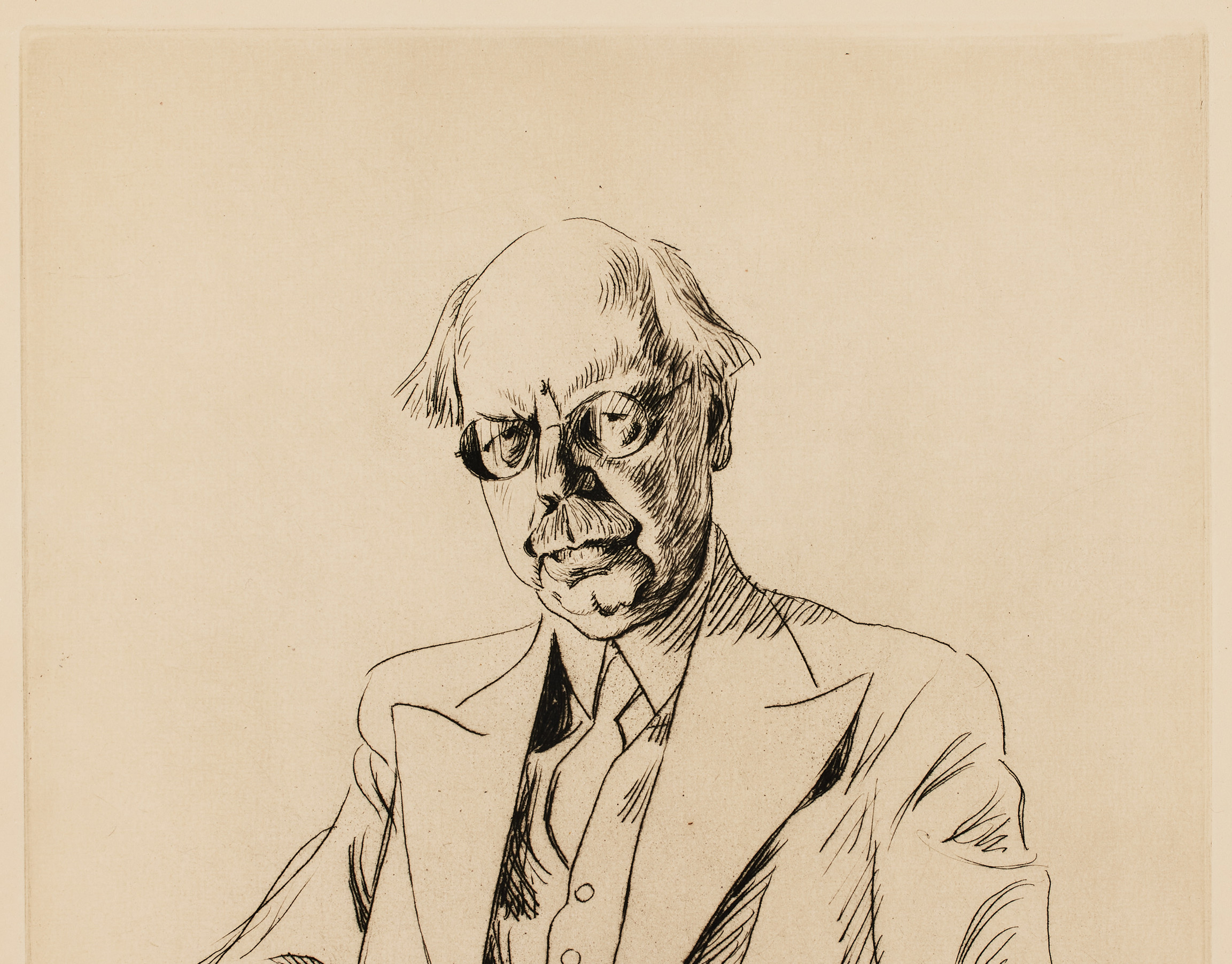 ALBERT ENGSTRÖM. "Gunnar Asplund". Konst - Teckningar - Auctionet