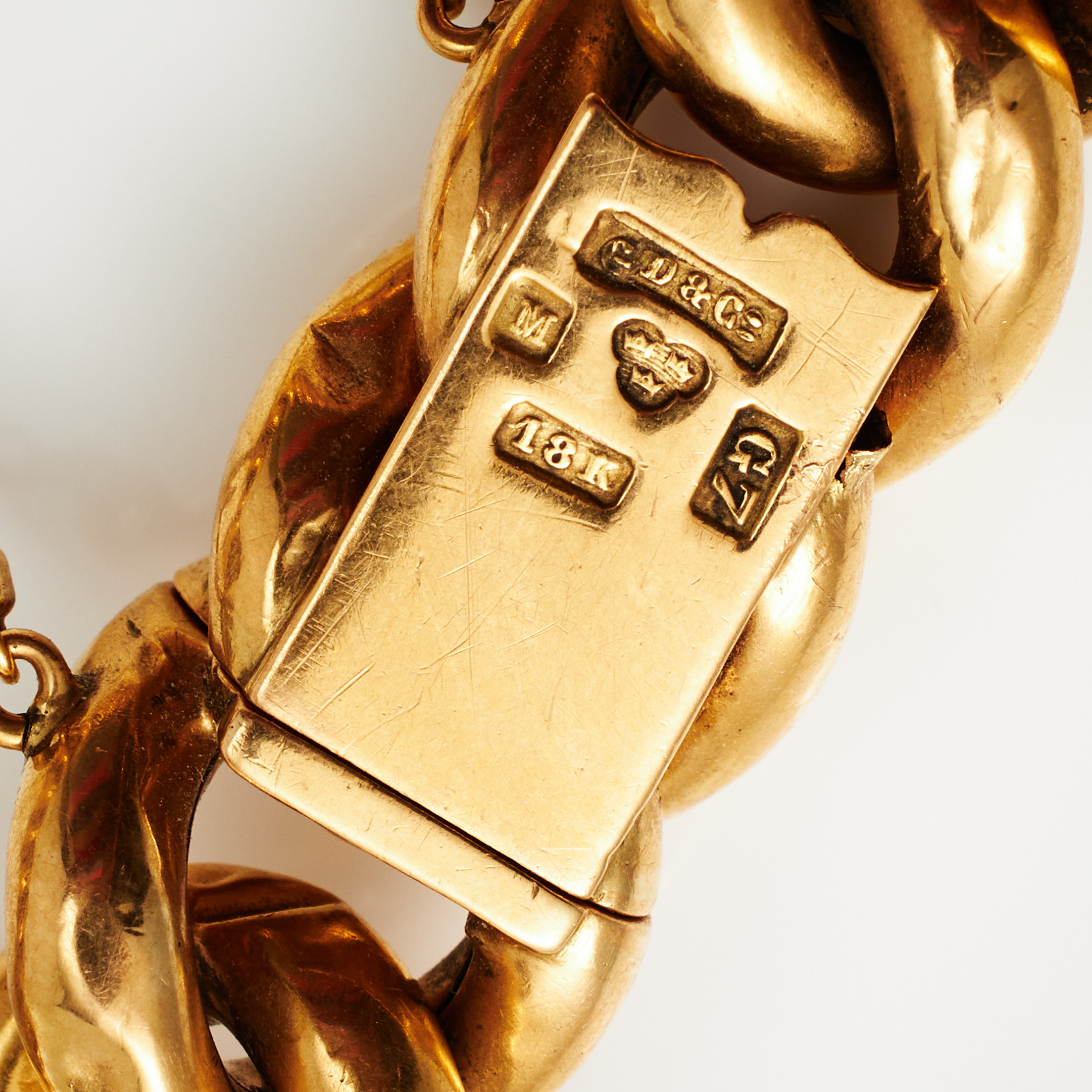 Images for 2747605. BRACELET, 18k gold, armor link, Gustaf Dahlgren & Co, Malmö 1909. - Auctionet