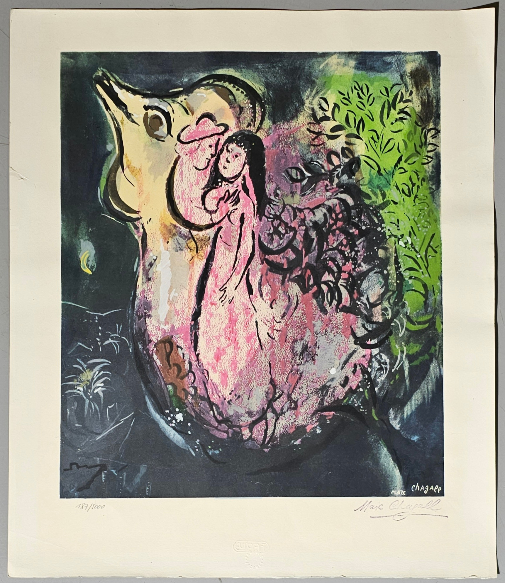 Images for 2754883. MARC CHAGALL. After. "COUPLE AU COK", ENGRAVING ...