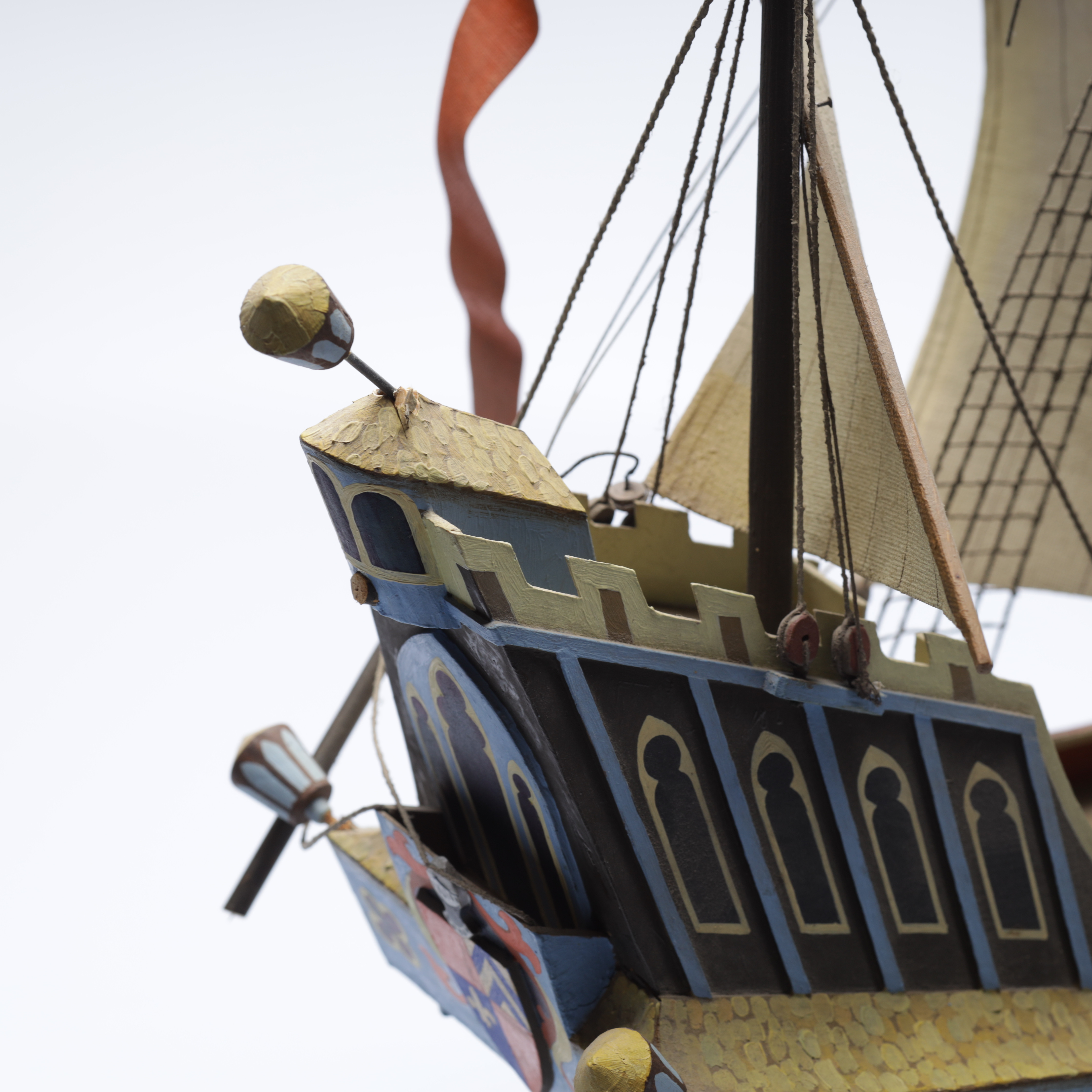 Images for 2755167. MODEL SHIP, Carack, painted, decoration of pennants ...
