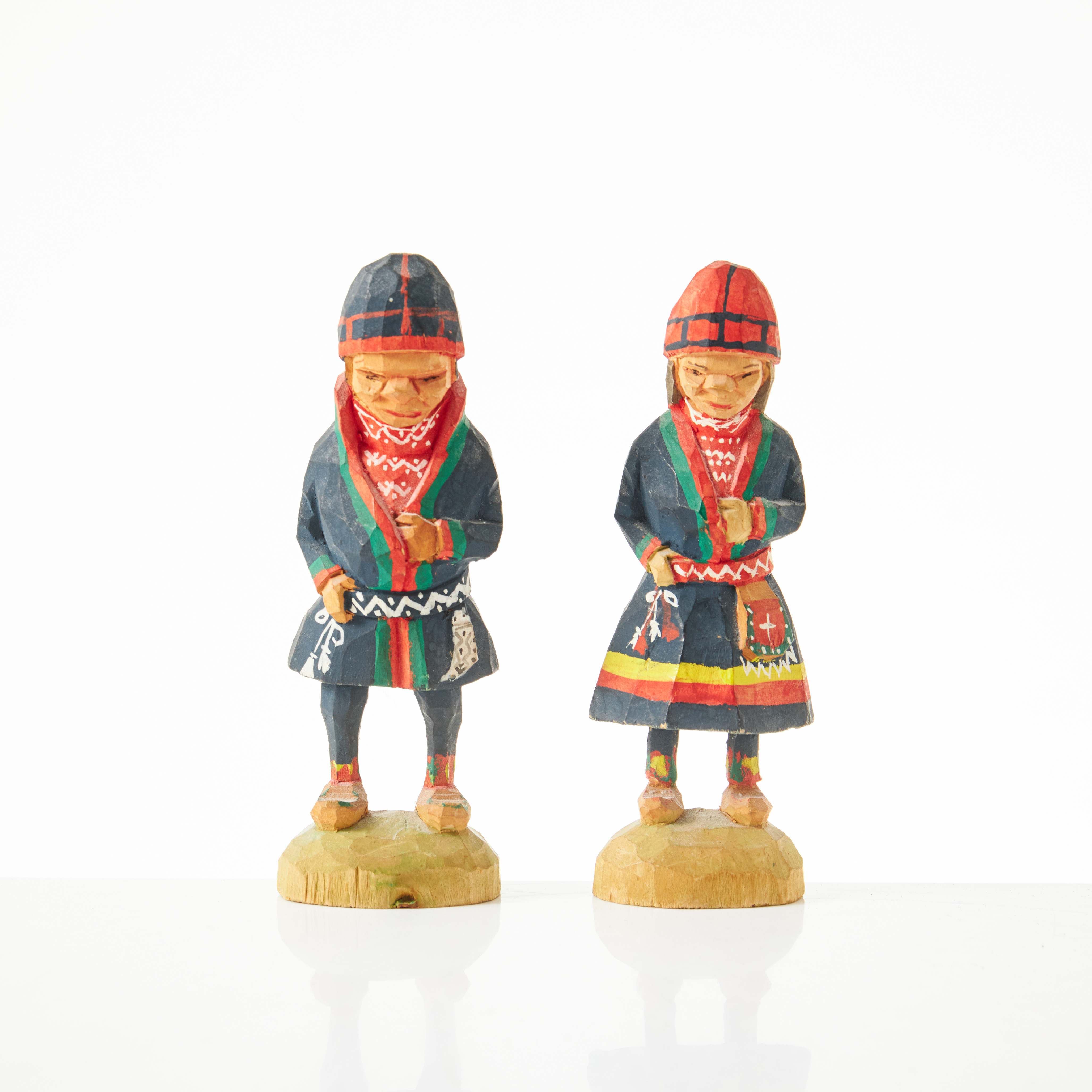 Images for 2759219. WOODEN FIGURES, 1 pair, Sami figures, carved wood ...