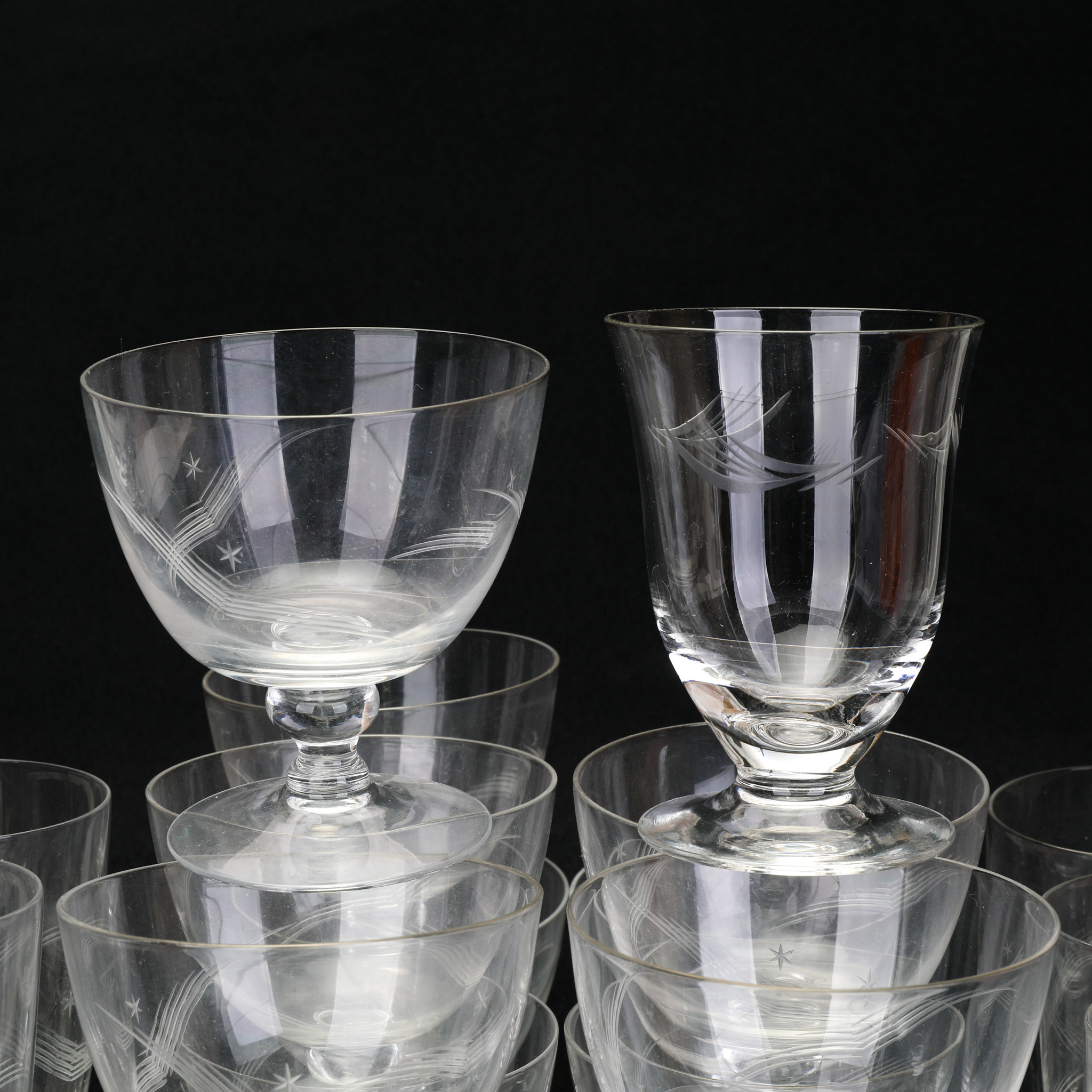 Images for 2766917. GLASSWARE, 47 pieces, polished decor. - Auctionet