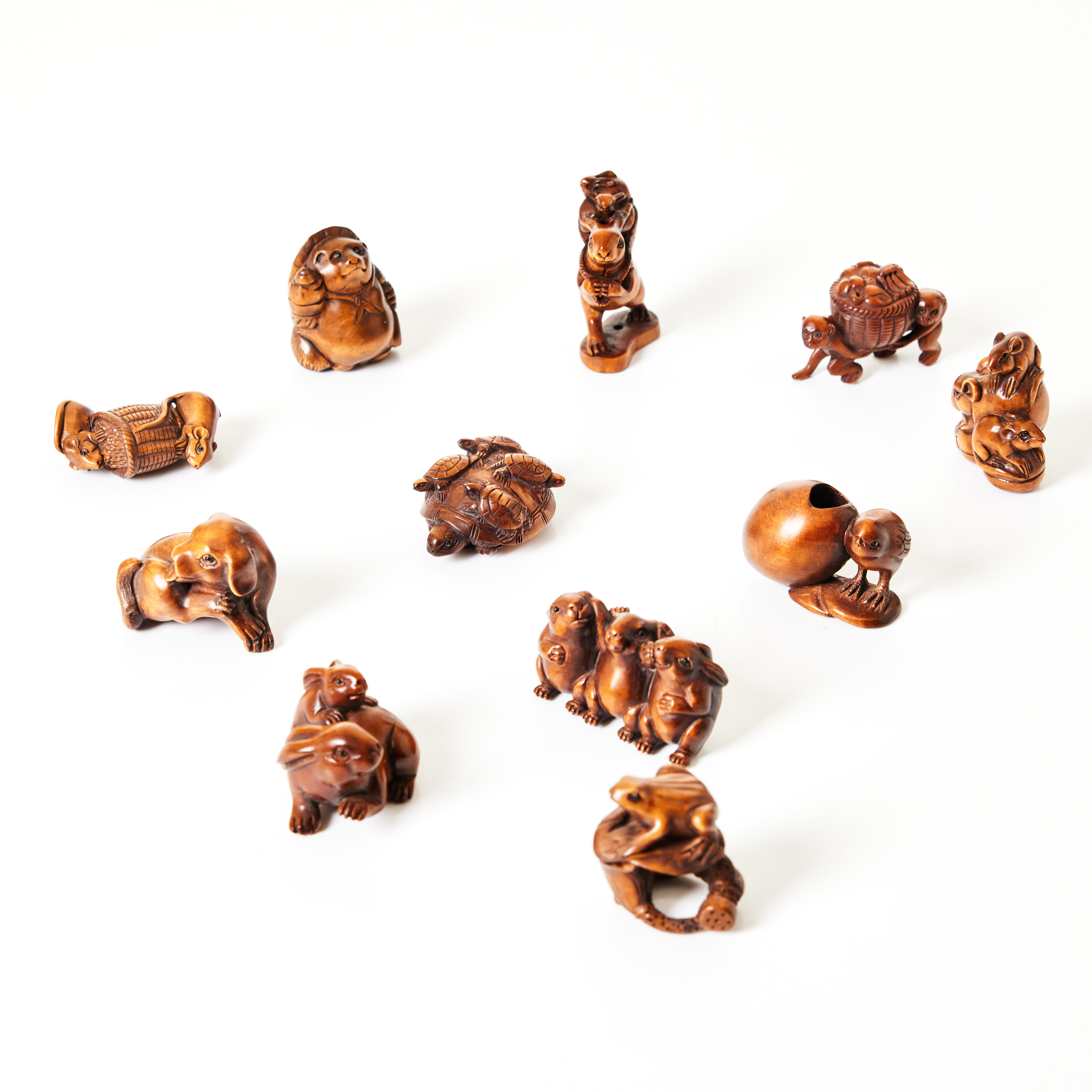 Images for 2769135. NETSUKE, 11 pcs., wood, Japan, 20th century, in the ...