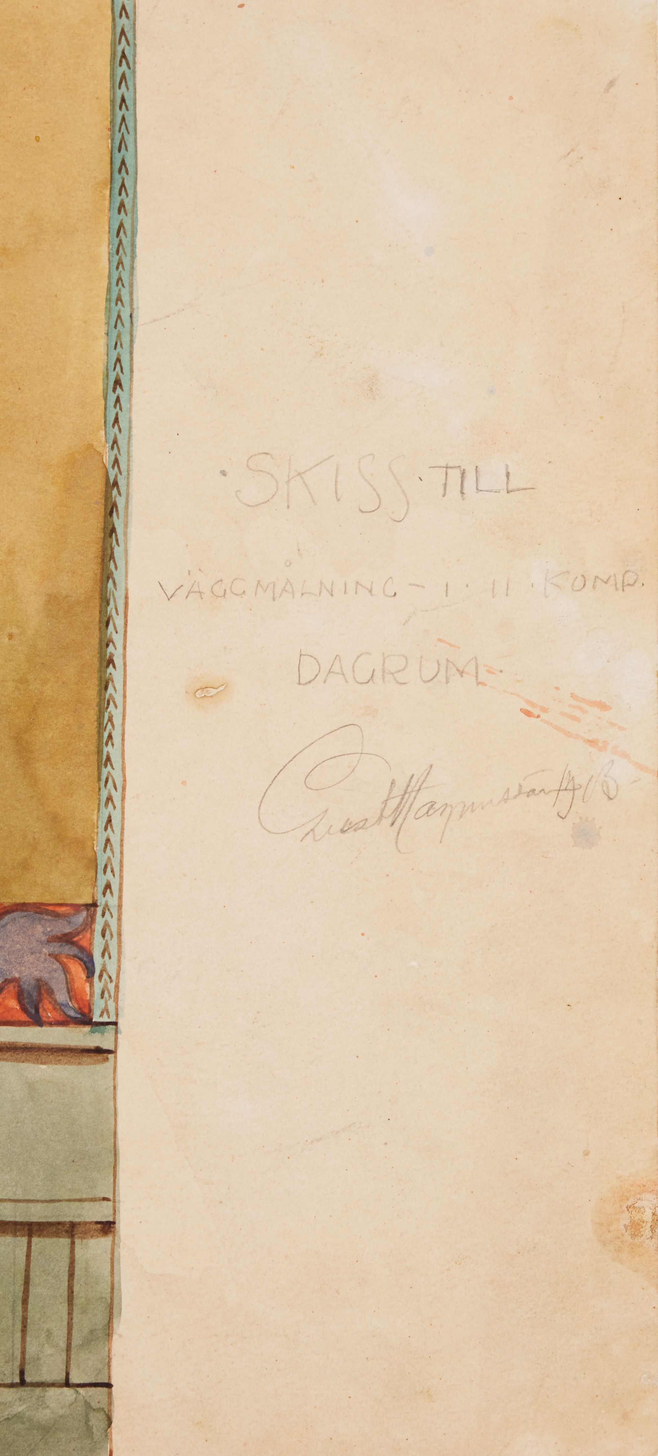 Bilder för 2774627. KARL MAGNUSSON. Skisser till muralmålningar, 6 st ...