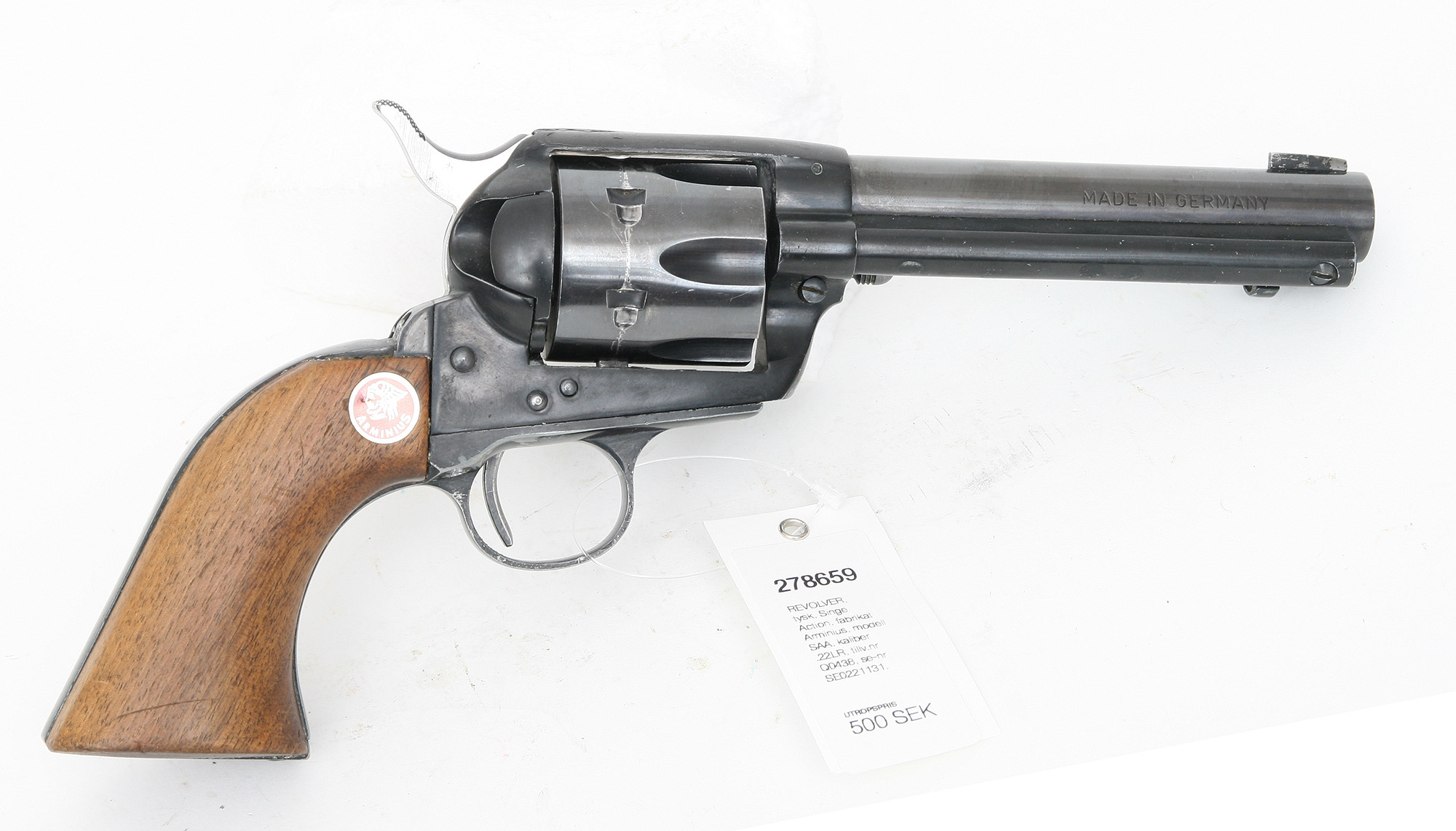 278659. (365) REVOLVER, saksalainen, Single Action, merkki Arminius ...