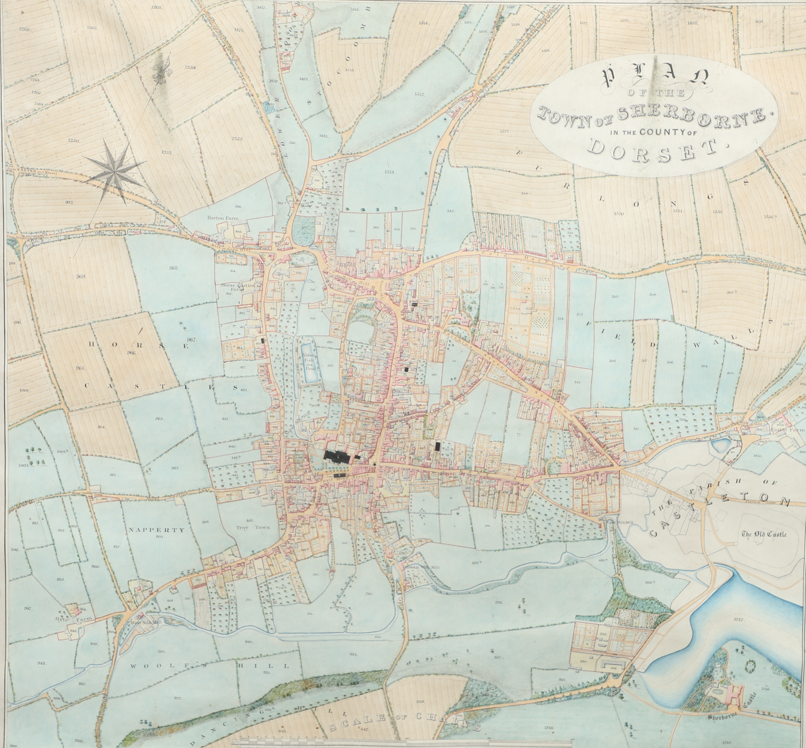Images for 2787853. A FRAMED MAP OF SHERBORNE, 1834. - Auctionet